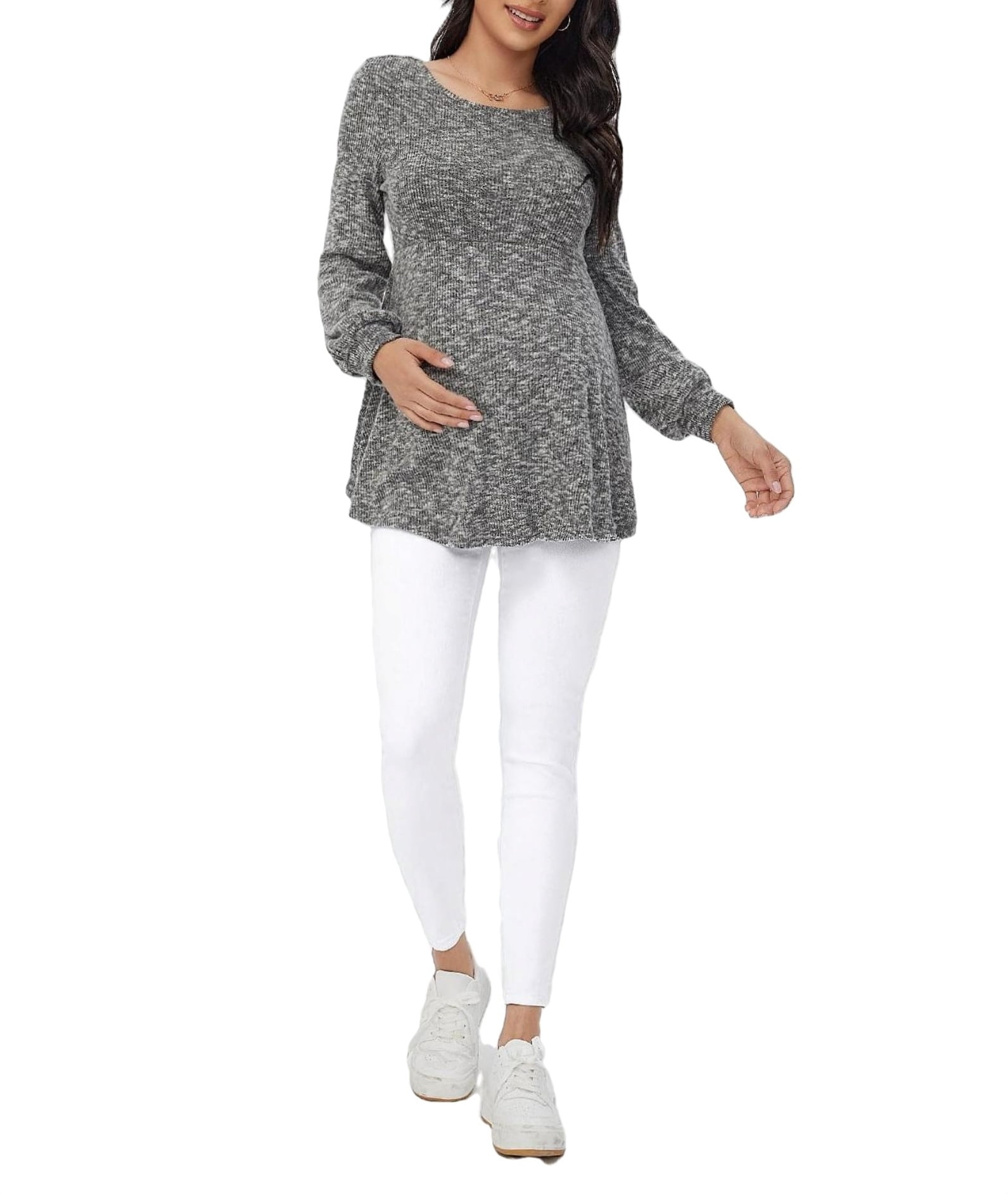 Plain White Maternity Jeans (Women's) - Walmart.com