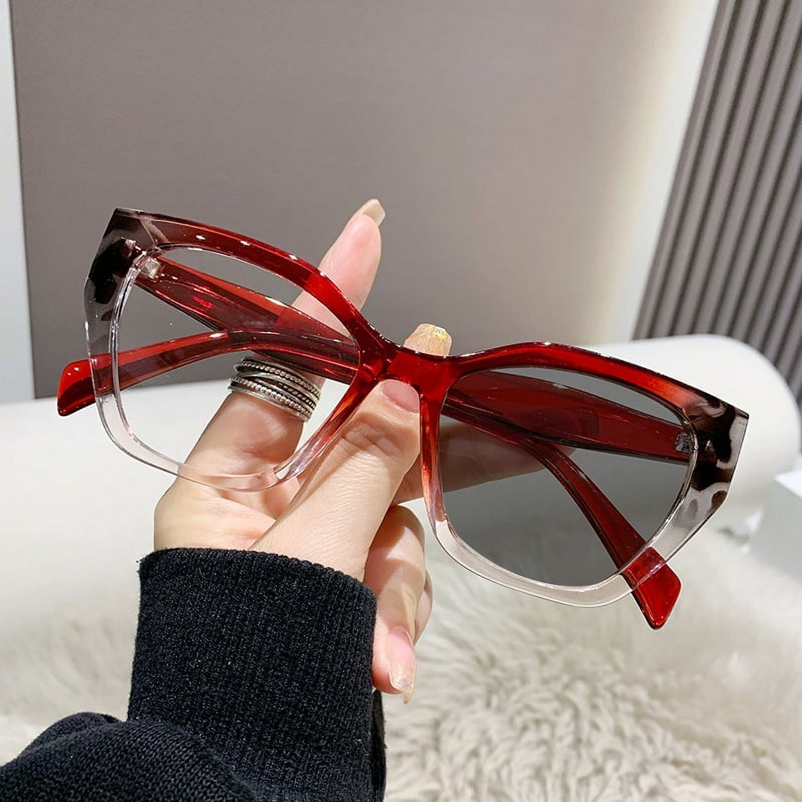 Plain large frame color changing anti blue light glasses fashion eye ...