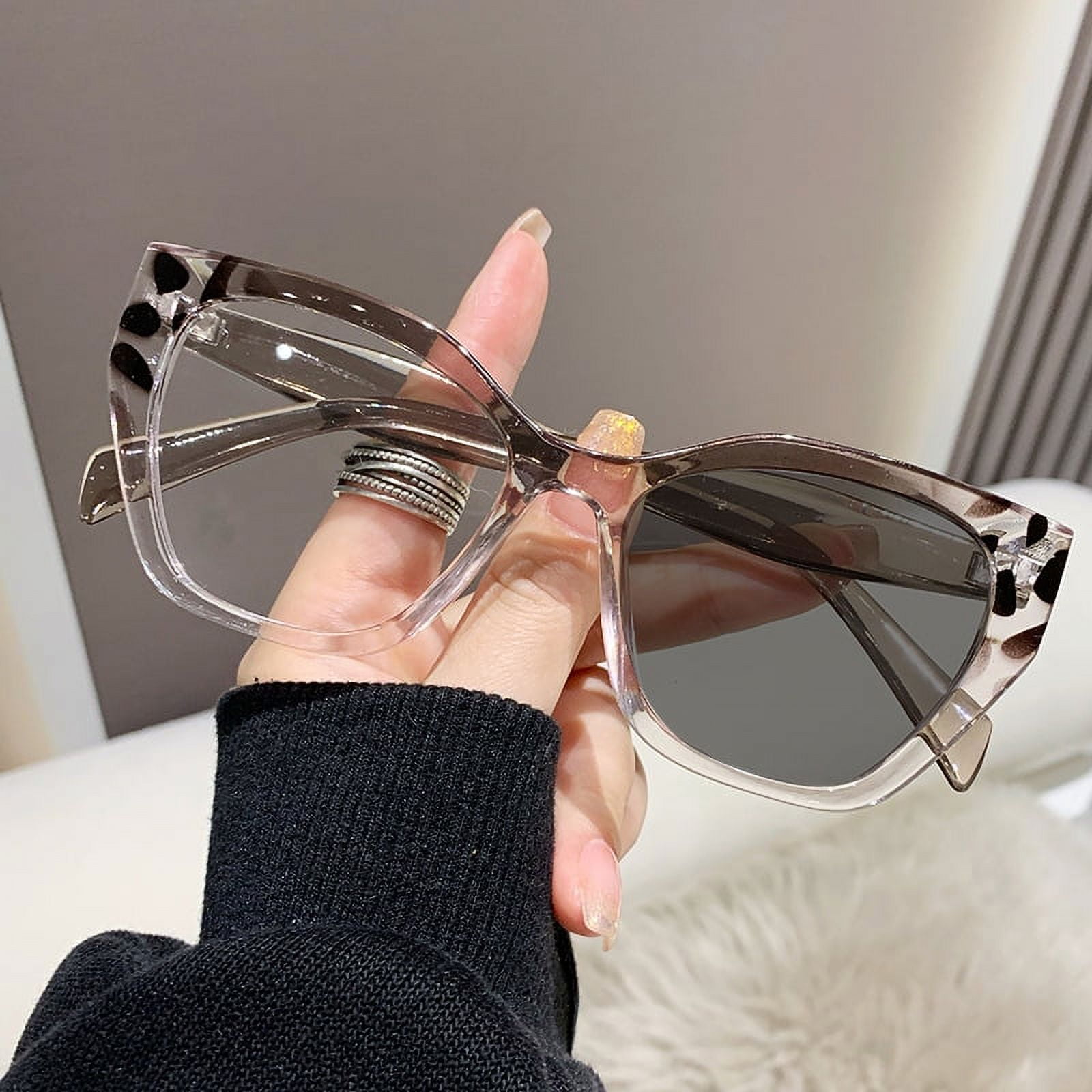 Plain large frame color changing anti blue light glasses fashion eye ...