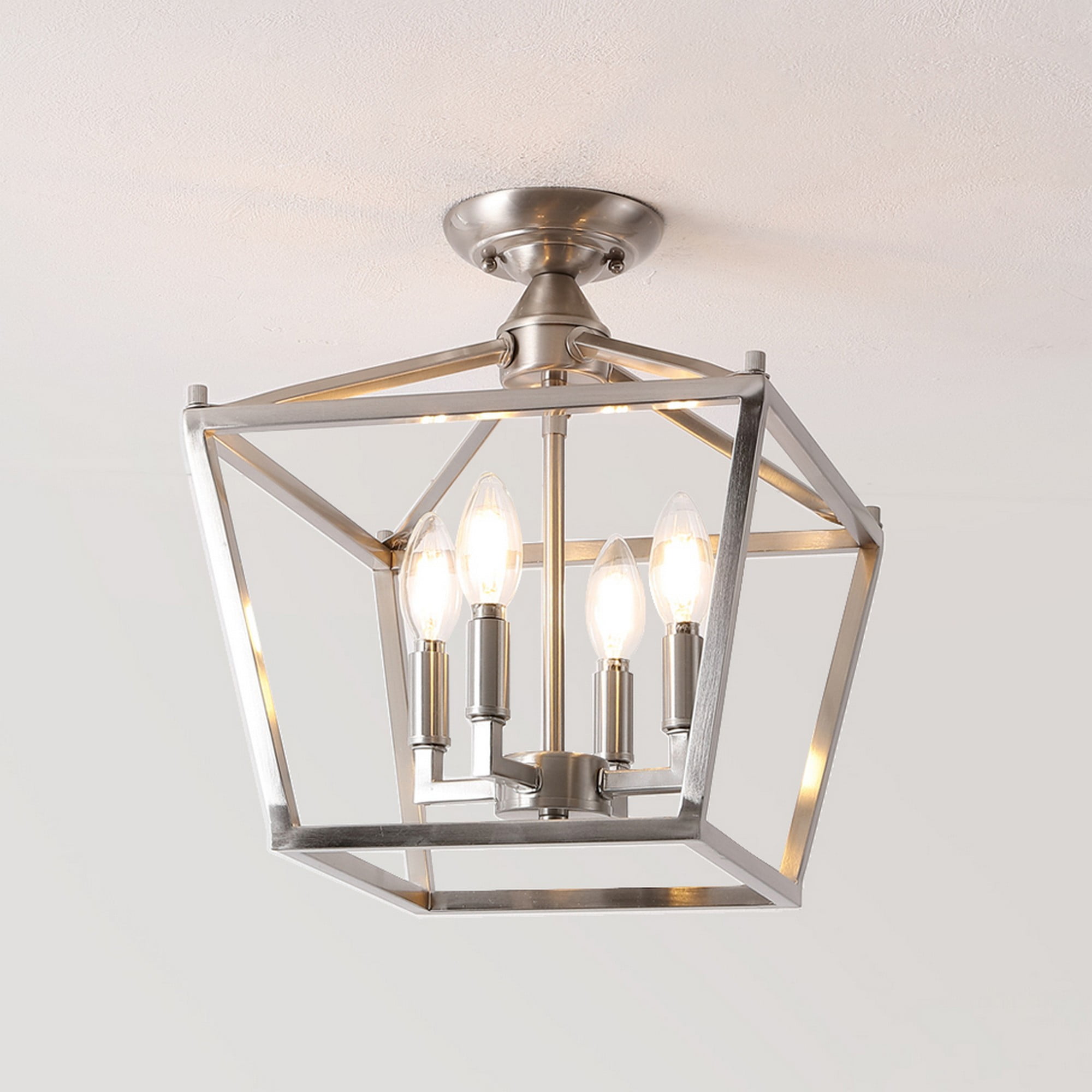 JONATHAN Y Plains Mini Lantern 12" 4-Light Iron Modern Farmhouse Pagoda ...