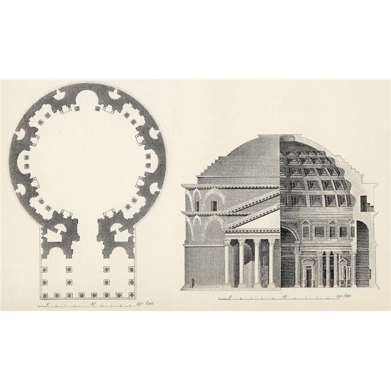 Plan & Elevation of The Pantheon in Rome From The National ...