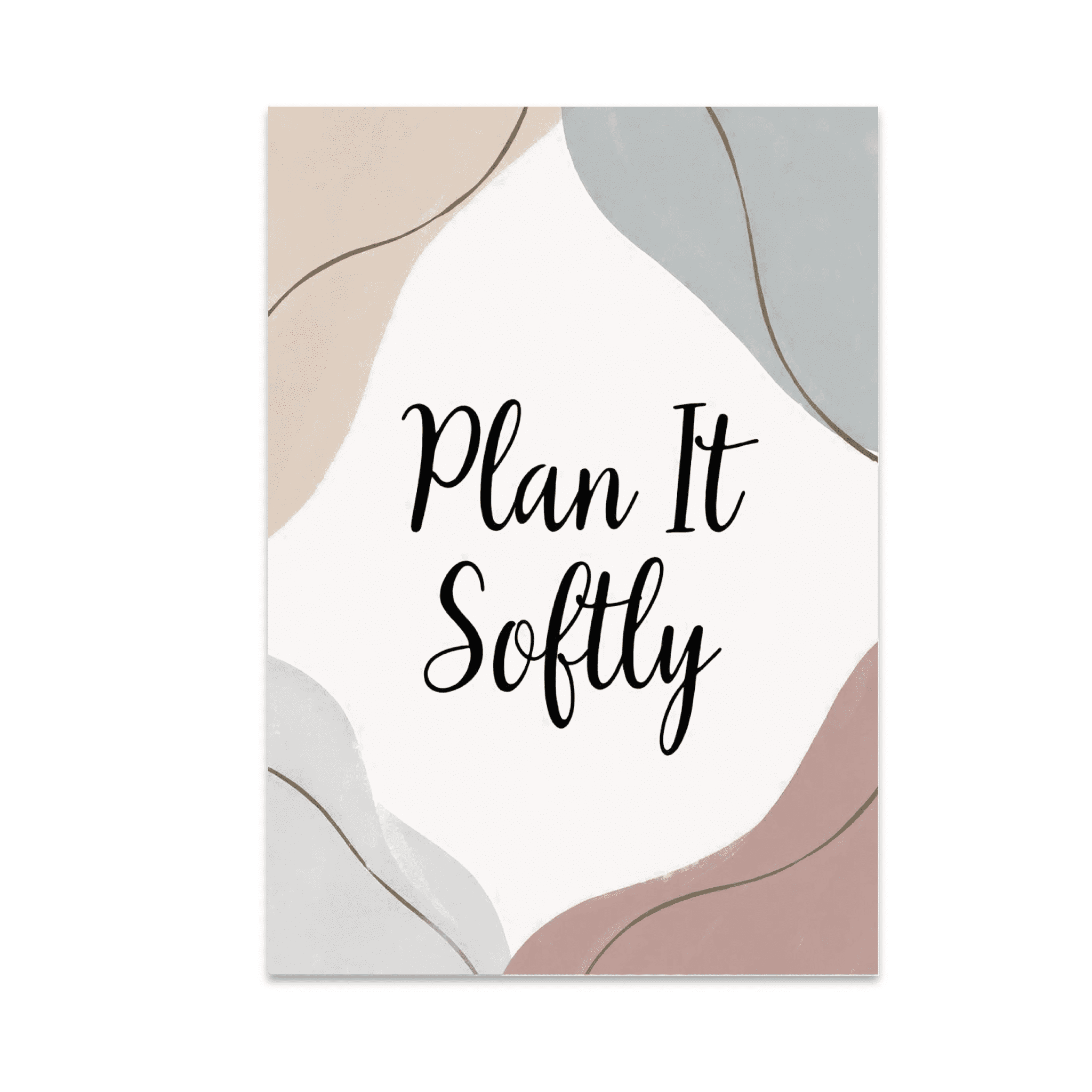 Plan It Softly Weekly Planner Poster - Mindful Organizer for Home ...