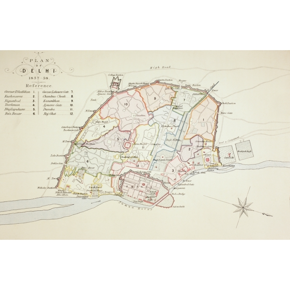 Plan Of Delhi In 1857 - 1858. From The Age We Live In A History Of The ...