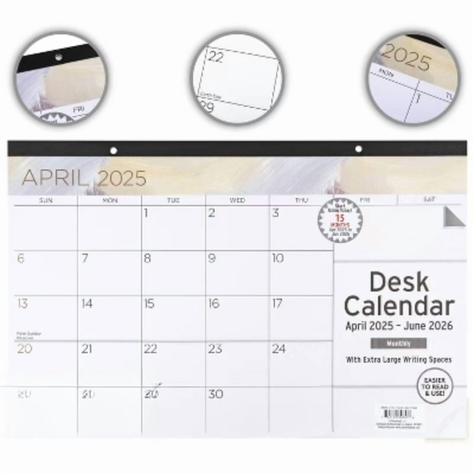 PlanAhead April 2025-June 2026 Monthly, Desk Pad Calendar, Color ...