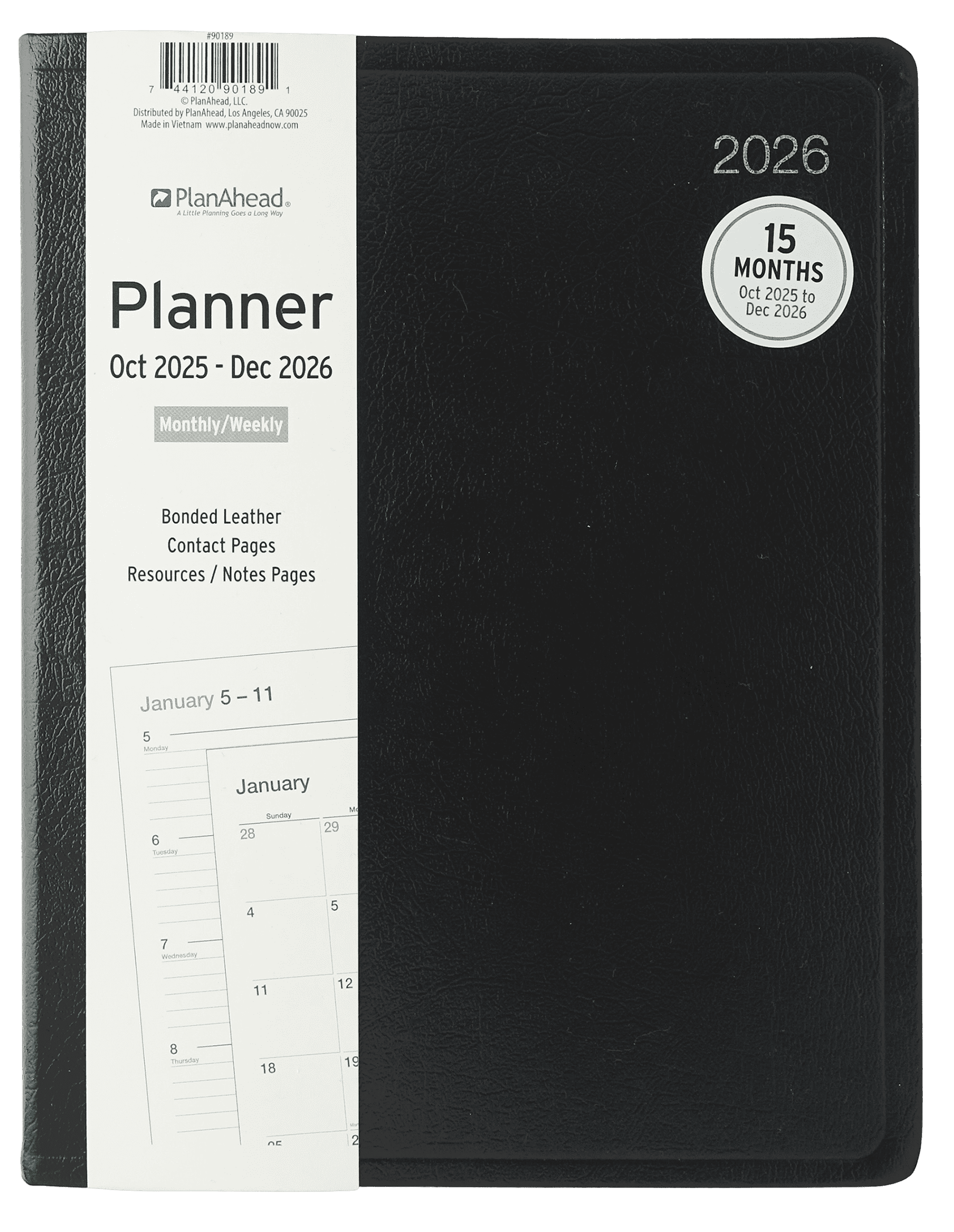 PlanAhead Executive Leather Bound Planner Oct 2025 - Dec 2026 - Walmart.com