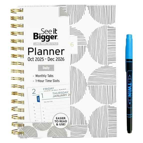 PlanAhead SEE IT BIGGER Daily Format Planner Premium Paper 6" x 9 ...