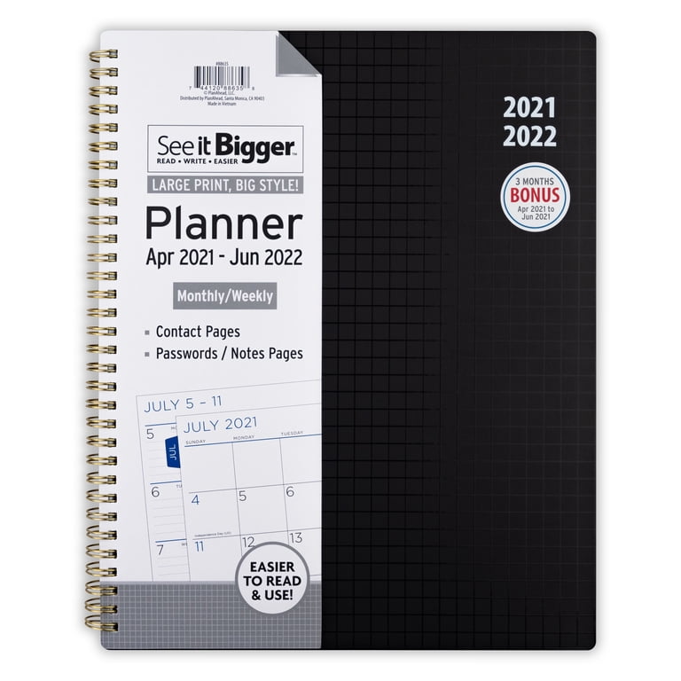 PlanAhead See It Bigger Large Monthly/Weekly Planner, 52% OFF