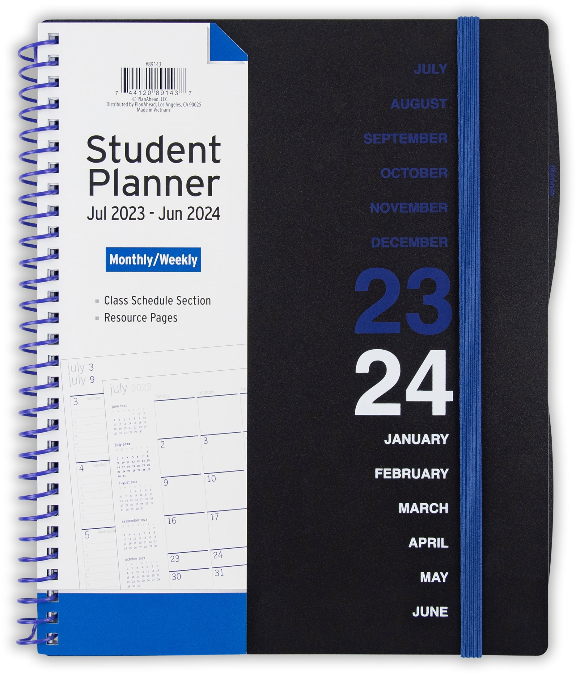 PlanAhead Weekly/Monthly Student Planner, July 2023-June 2024 (8.5 x 10 ...