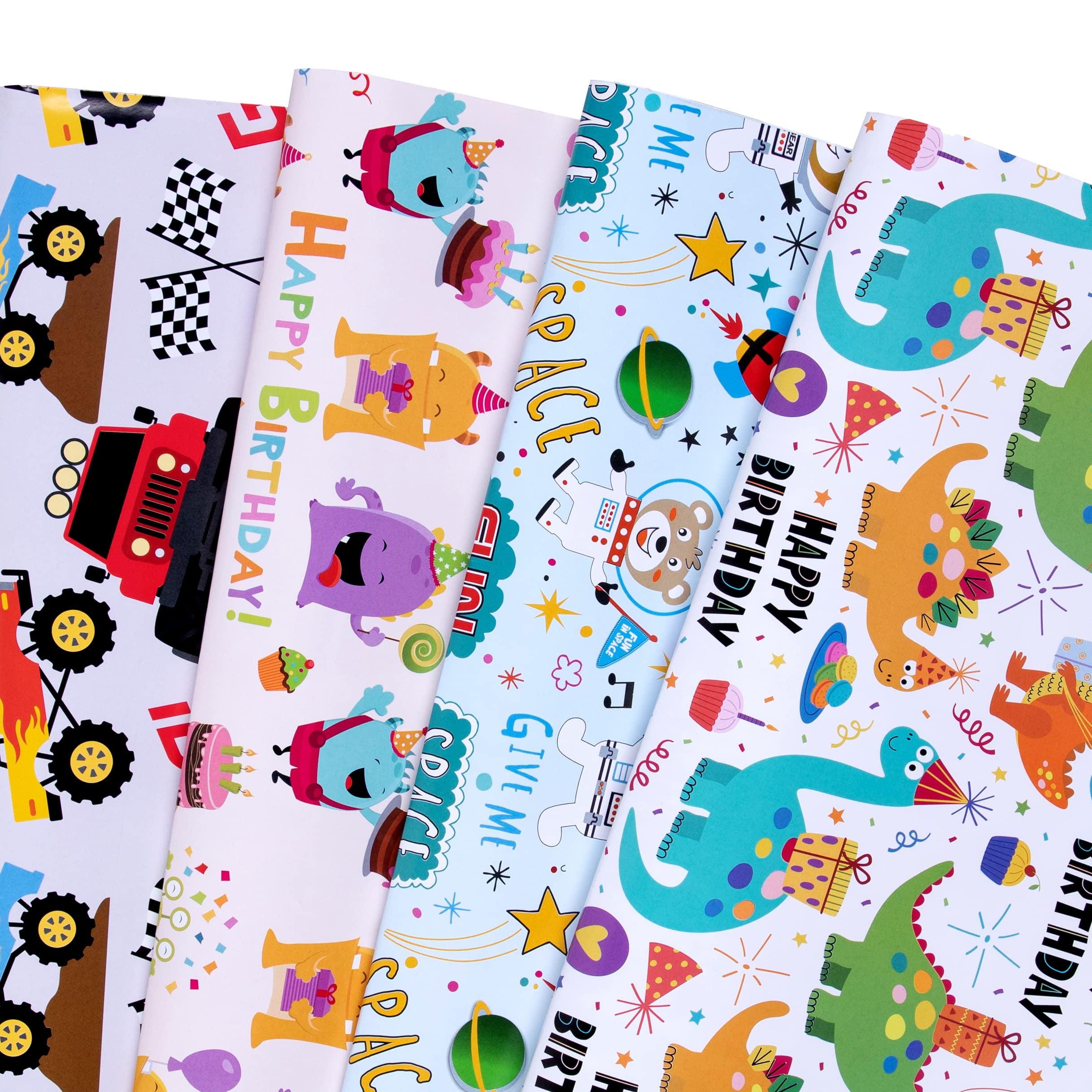 PlandRichW Birthday Wrapping Paper for Boys,Baby,Kids.Gift Wrapping ...