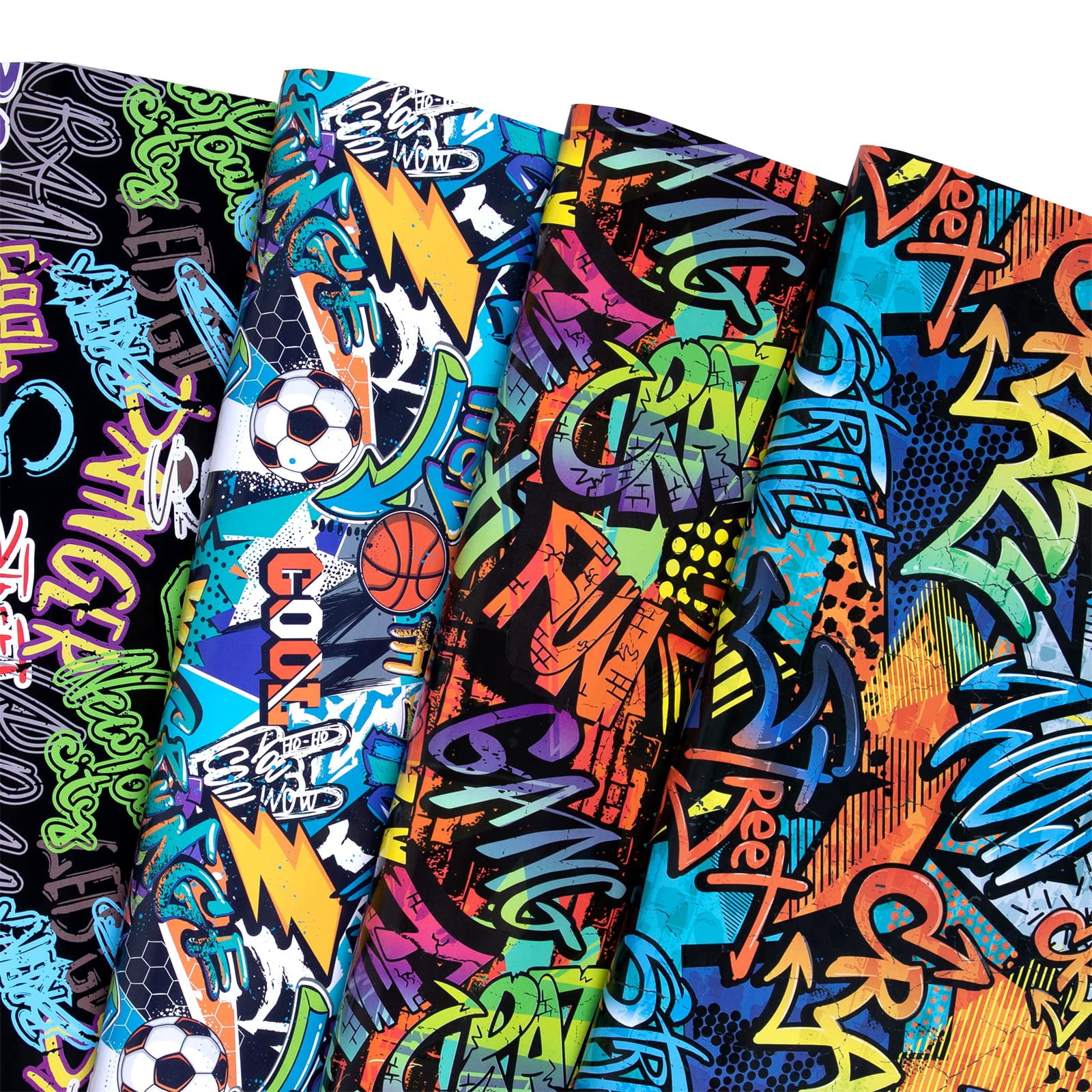 PlandRichW Graffiti Wrapping Paper Folded for Boys Girls Kids Adult ...