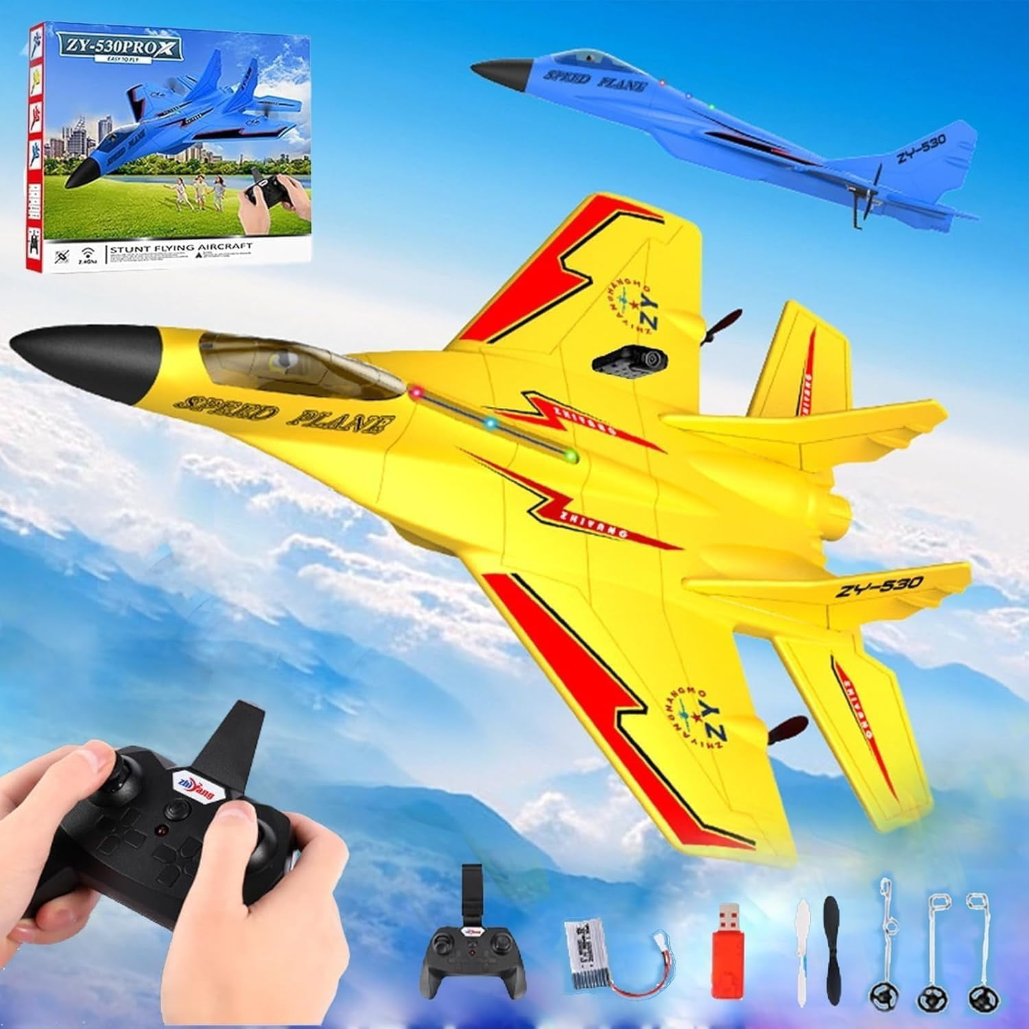 Plane - 2.4ghz Rc Remote Control Fighter Model Toy,ZY530 Remote Control ...