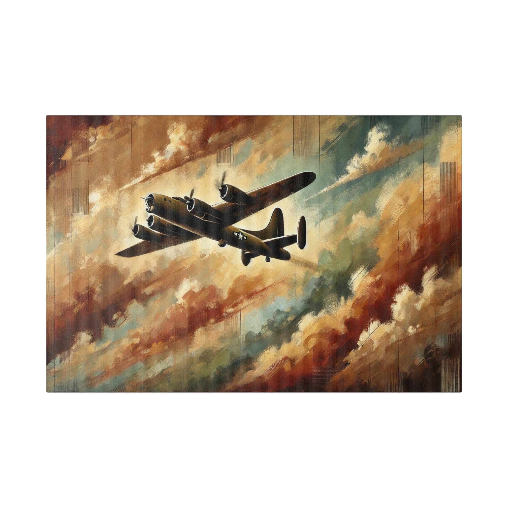 Plane - Canvas Ready to Hang! Wall Art Decor, Vintage War Plane Bomber ...