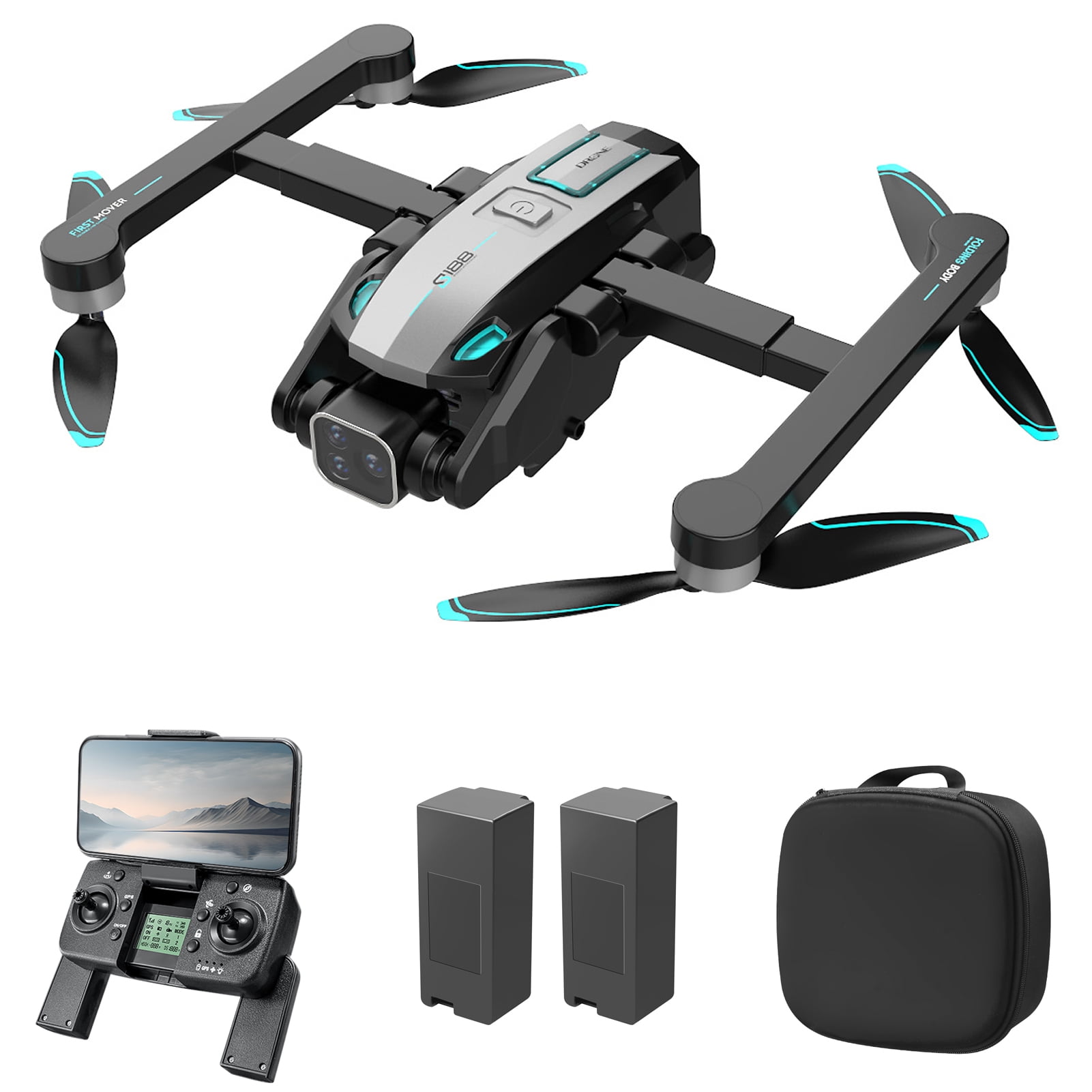 Plane GPS Remote Control Quadcopter With Dual Camera 8K 180 ESC Up/Down ...