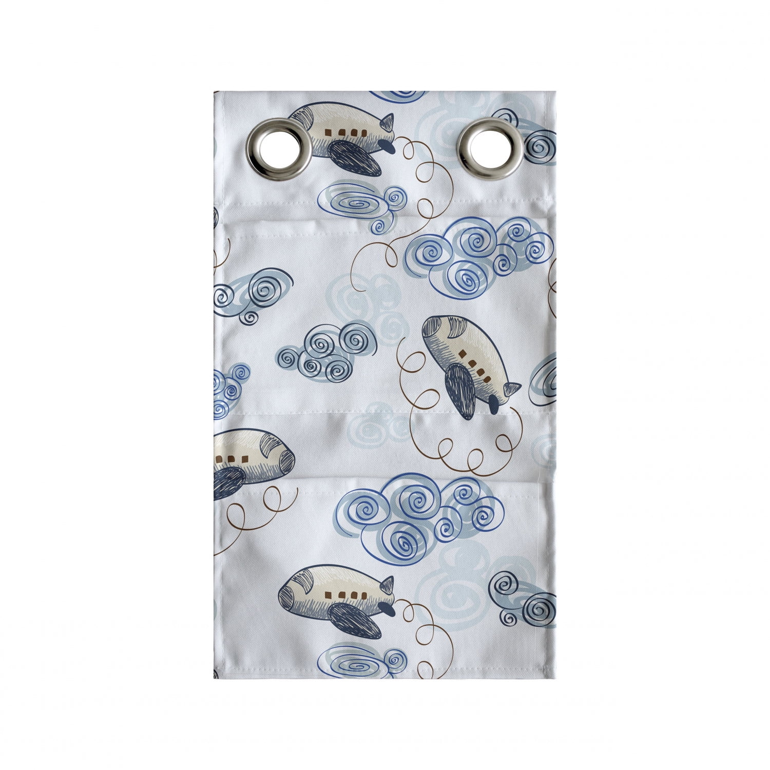 Plane Hanging Pocket Organizer, Hand Drawn Airplanes and Clouds in the ...