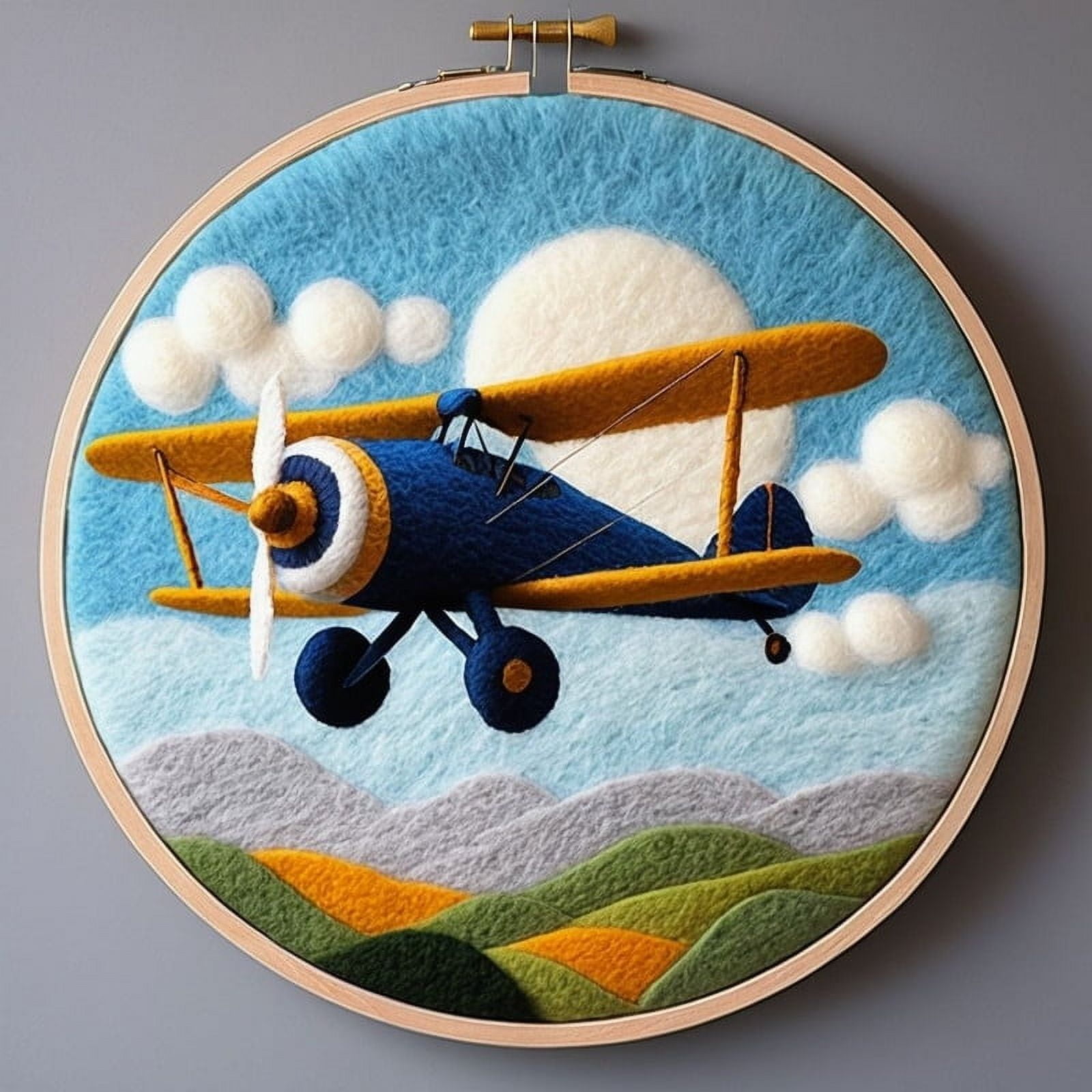 Plane Needle Felting Set, Beginner Felt Painting Set, With Wool Felt ...