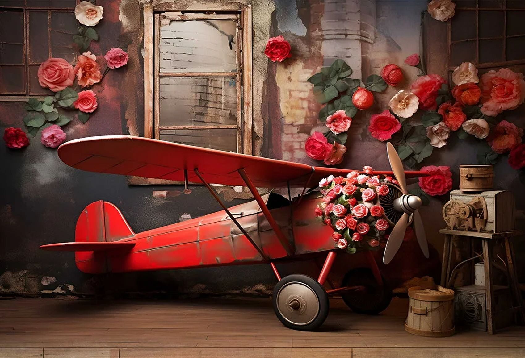 Plane Pilot Aircraft Travel Flower Kids Birthday Cake Smash Portrait r ...