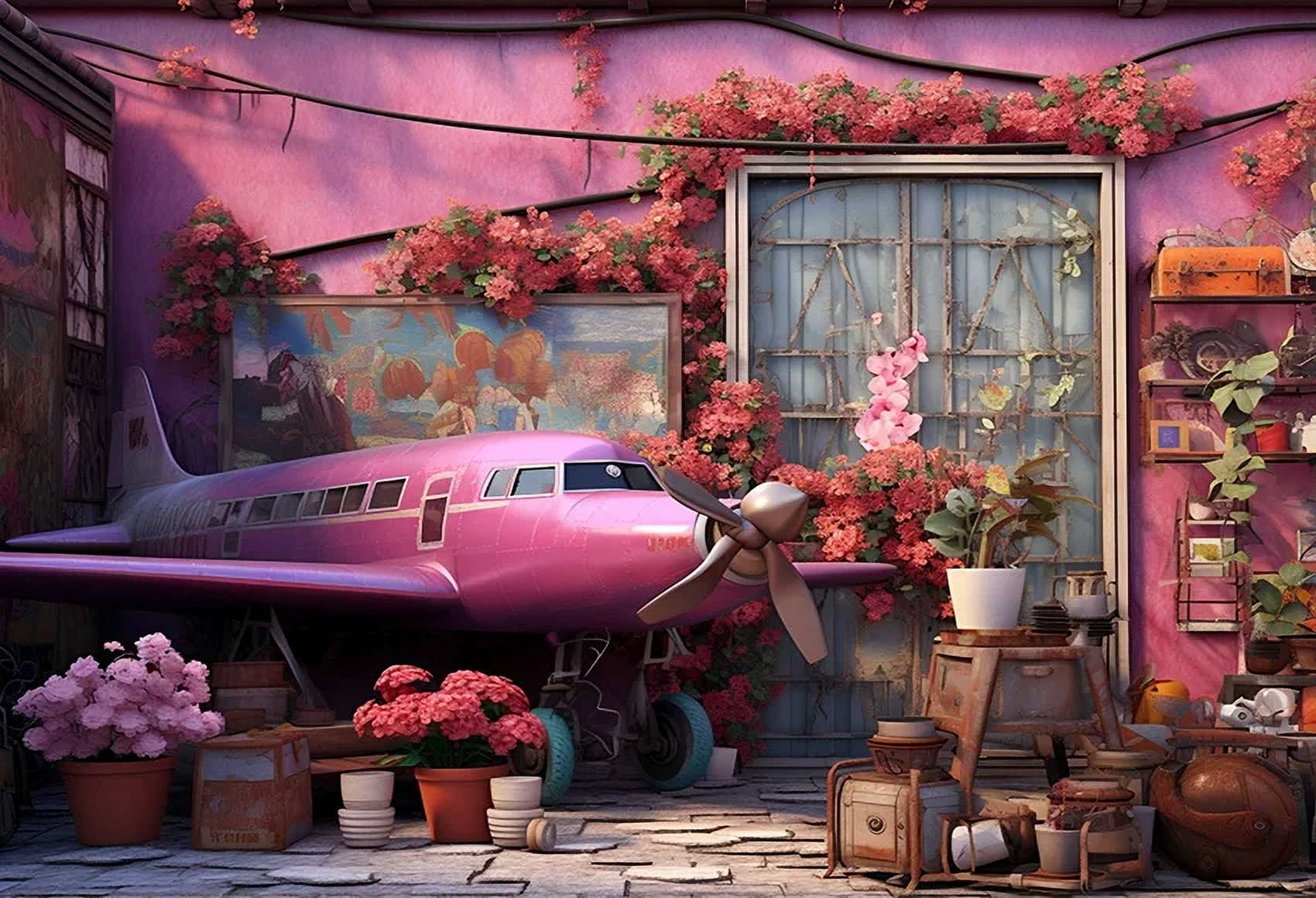 Plane Pilot Aircraft Travel Flower Kids Birthday Cake Smash Portrait r ...