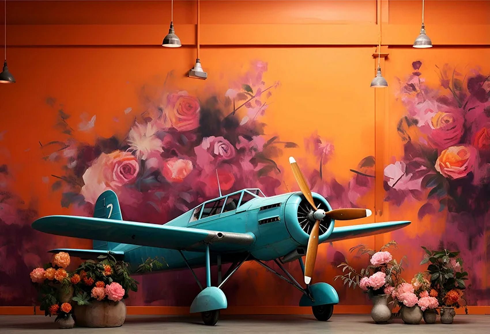 Plane Pilot Aircraft Travel Flower Kids Birthday Cake Smash Portrait r ...