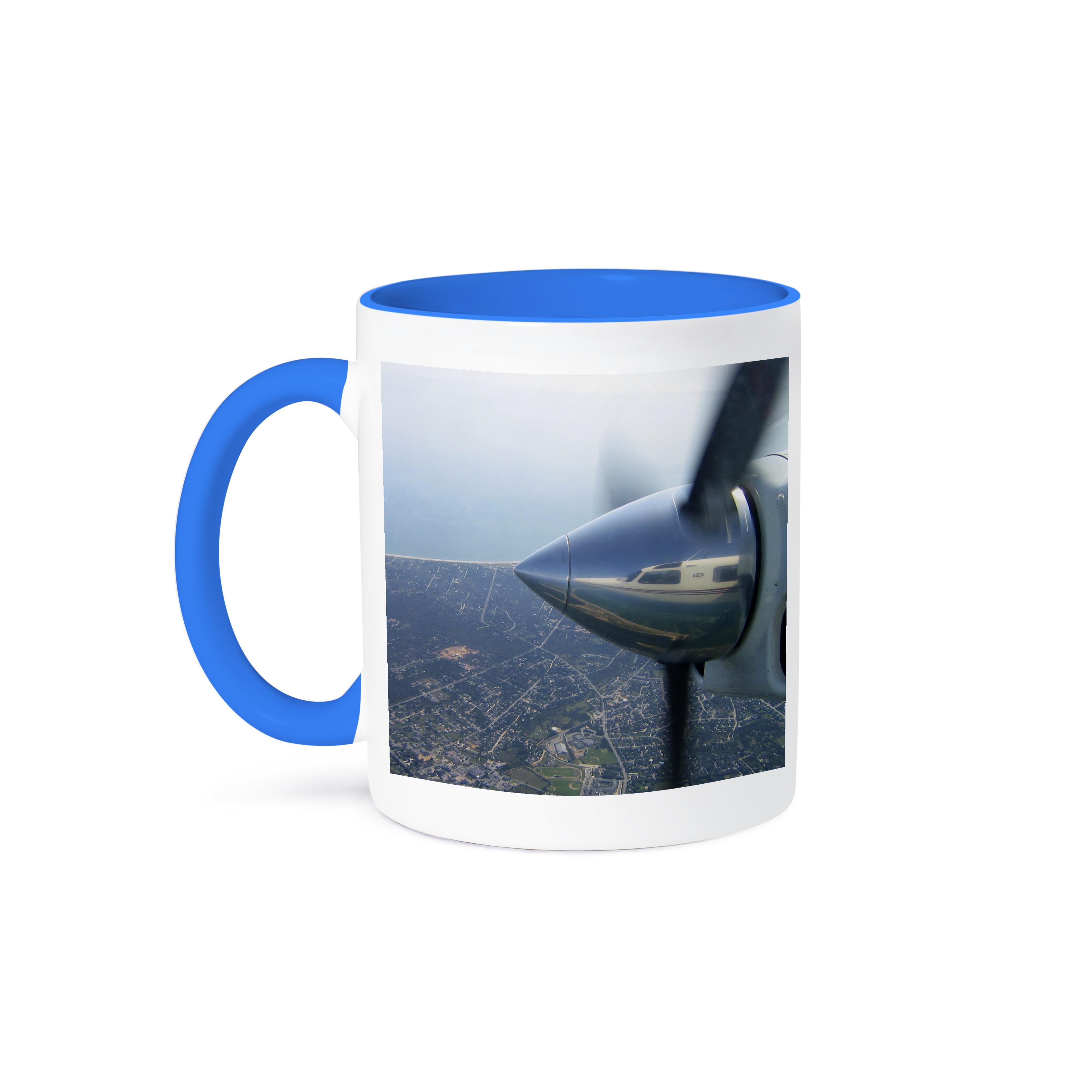 3dRose, Plane Prop Reflect, 11oz Two-Tone Blue Mug - Walmart.com