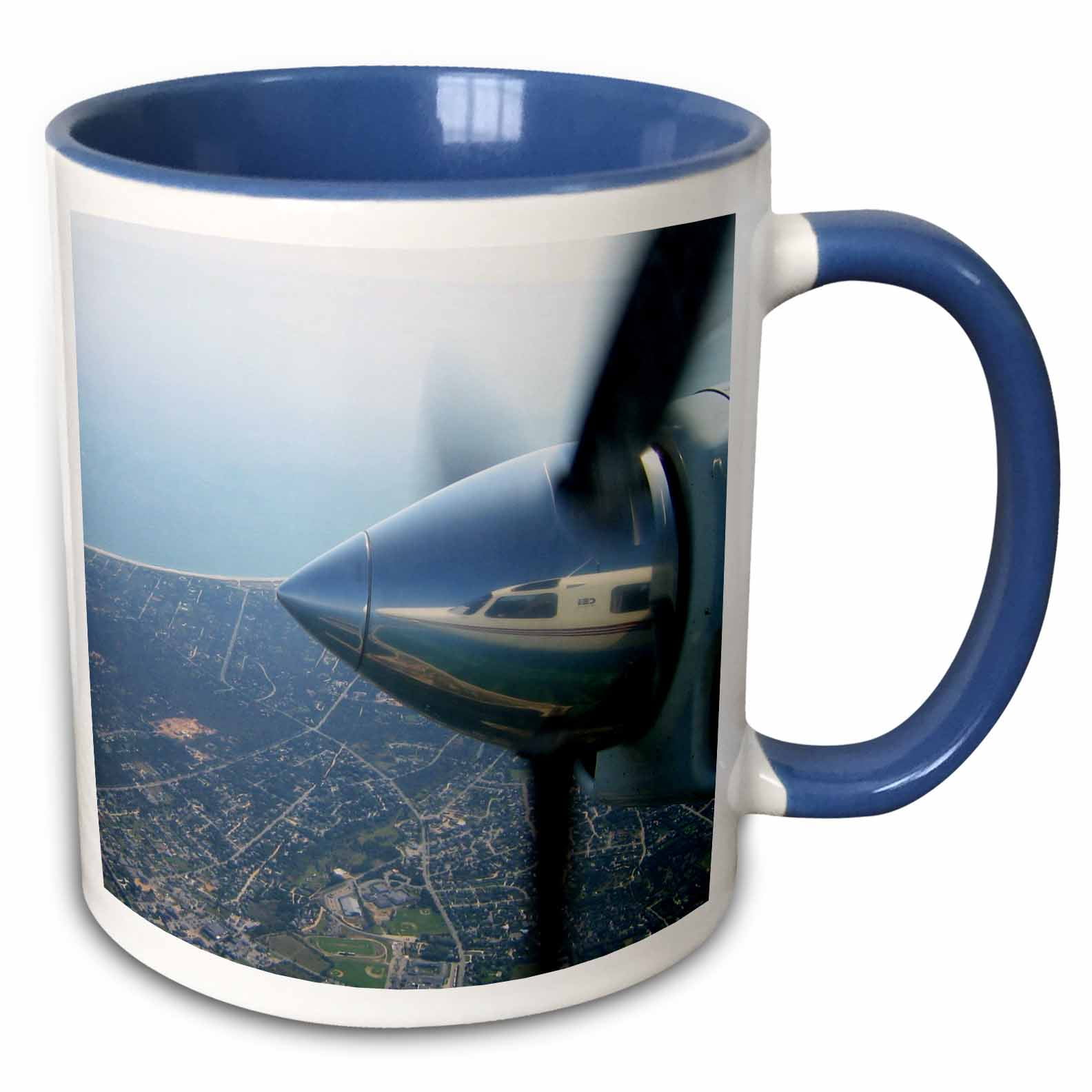 3drose, Plane Prop Reflect, 11oz Two-tone Blue Mug - Walmart.com