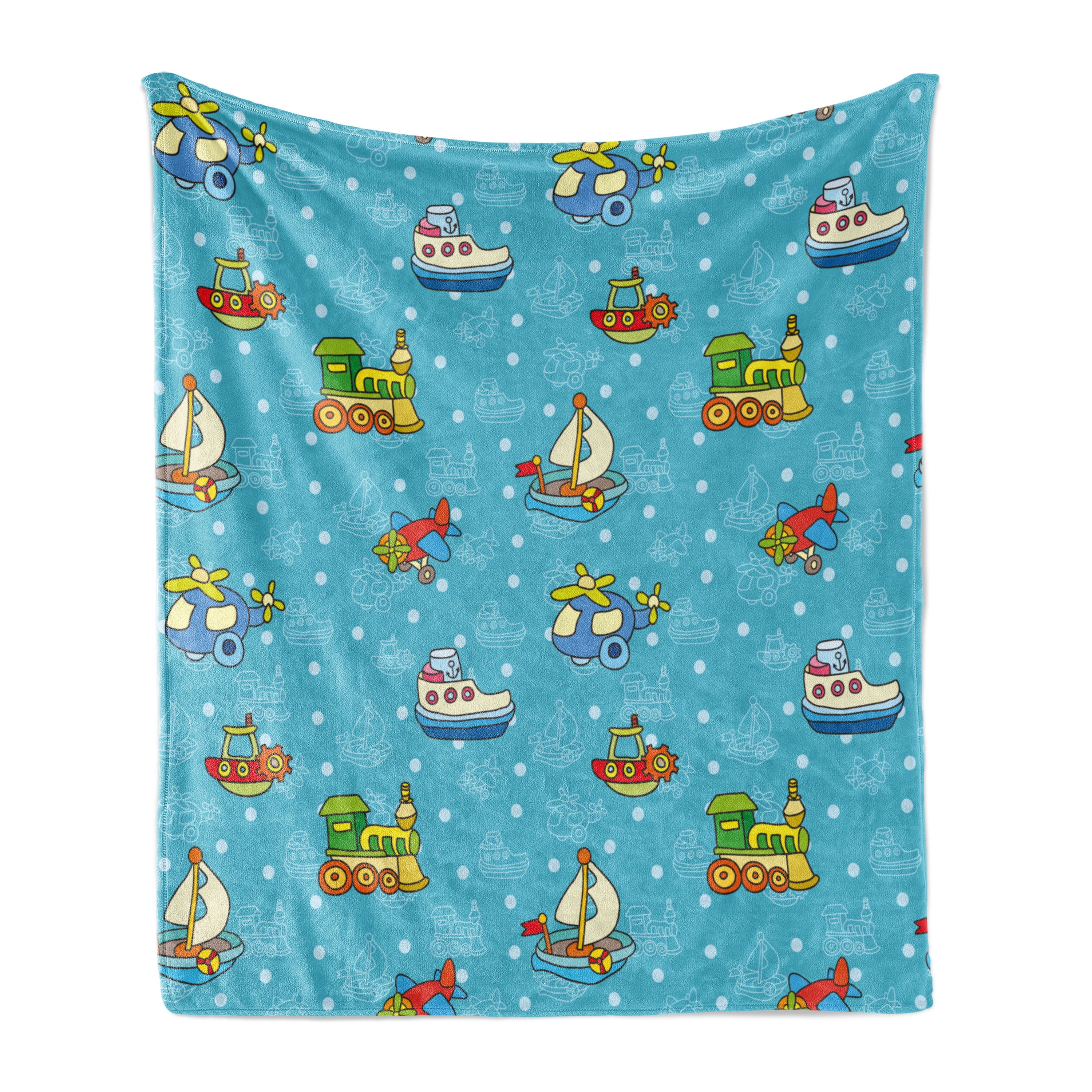 Plane Soft Flannel Fleece Throw Blanket, Colorful Cartoon Children Toy ...