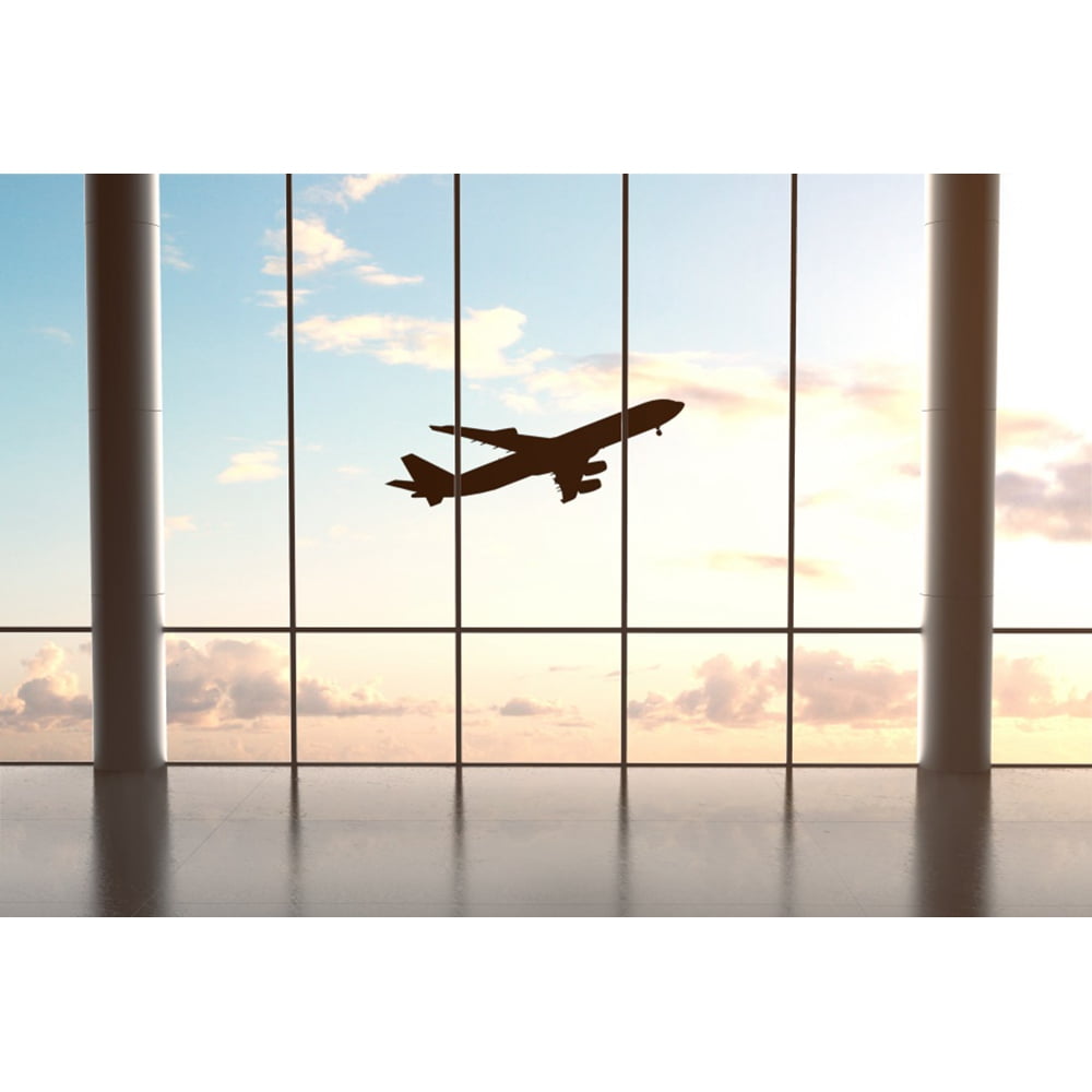 Plane Take Off French Window Photography Backdrop Airport Waiting Room ...