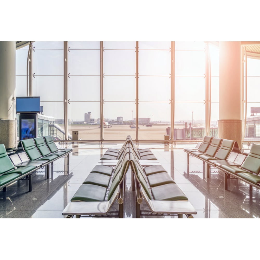 Plane Take Off French Window Photography Backdrop Airport Waiting Room ...
