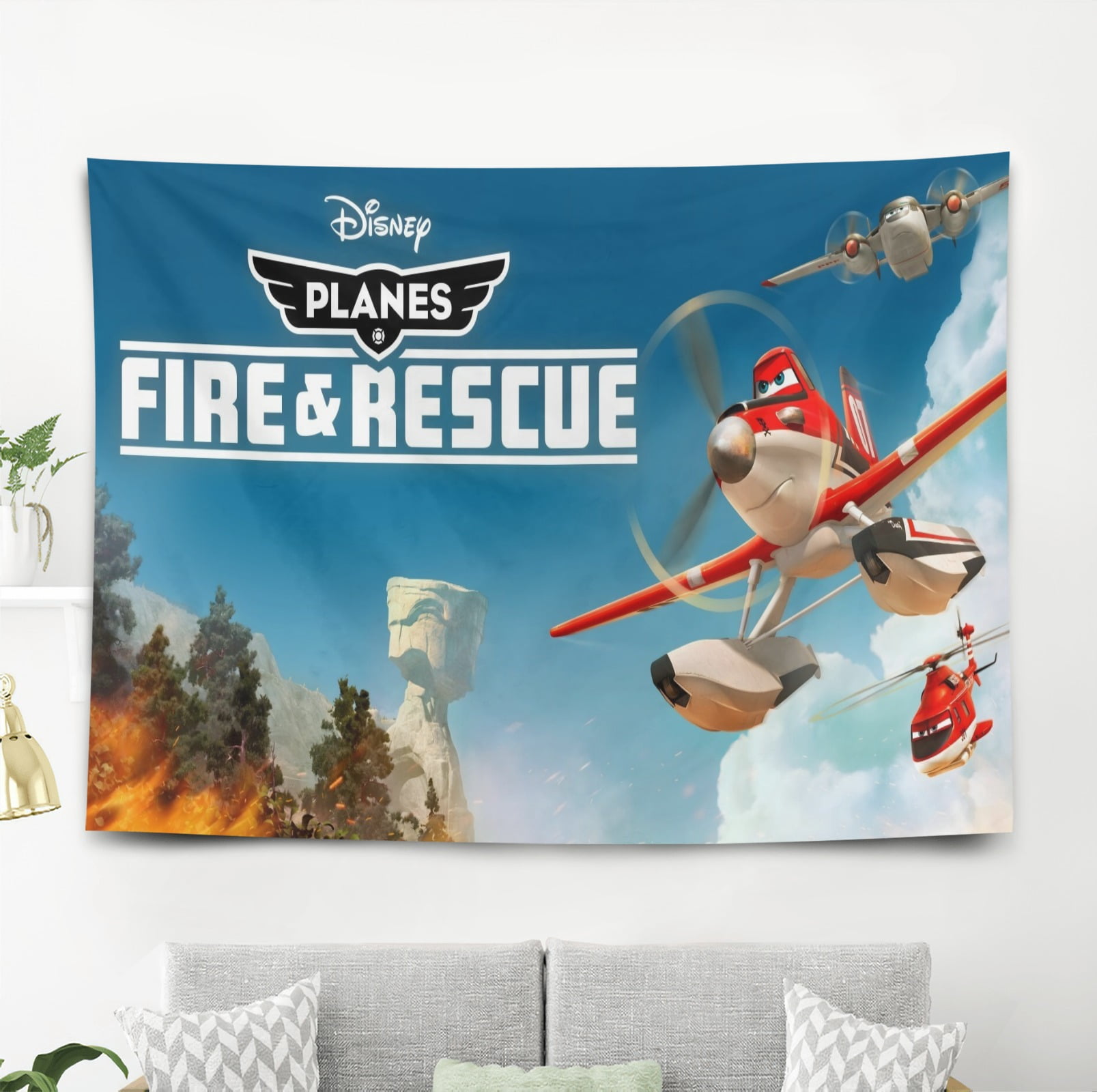 Planes Fire and Rescue-Theme Anti-pilling Tapestry Gift Wall Hanging ...