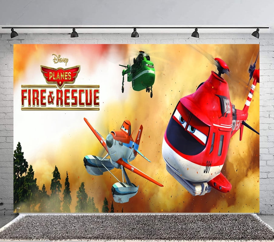 Planes Fire and Rescue Backdrop Banner Party Supplies Poster Movie ...