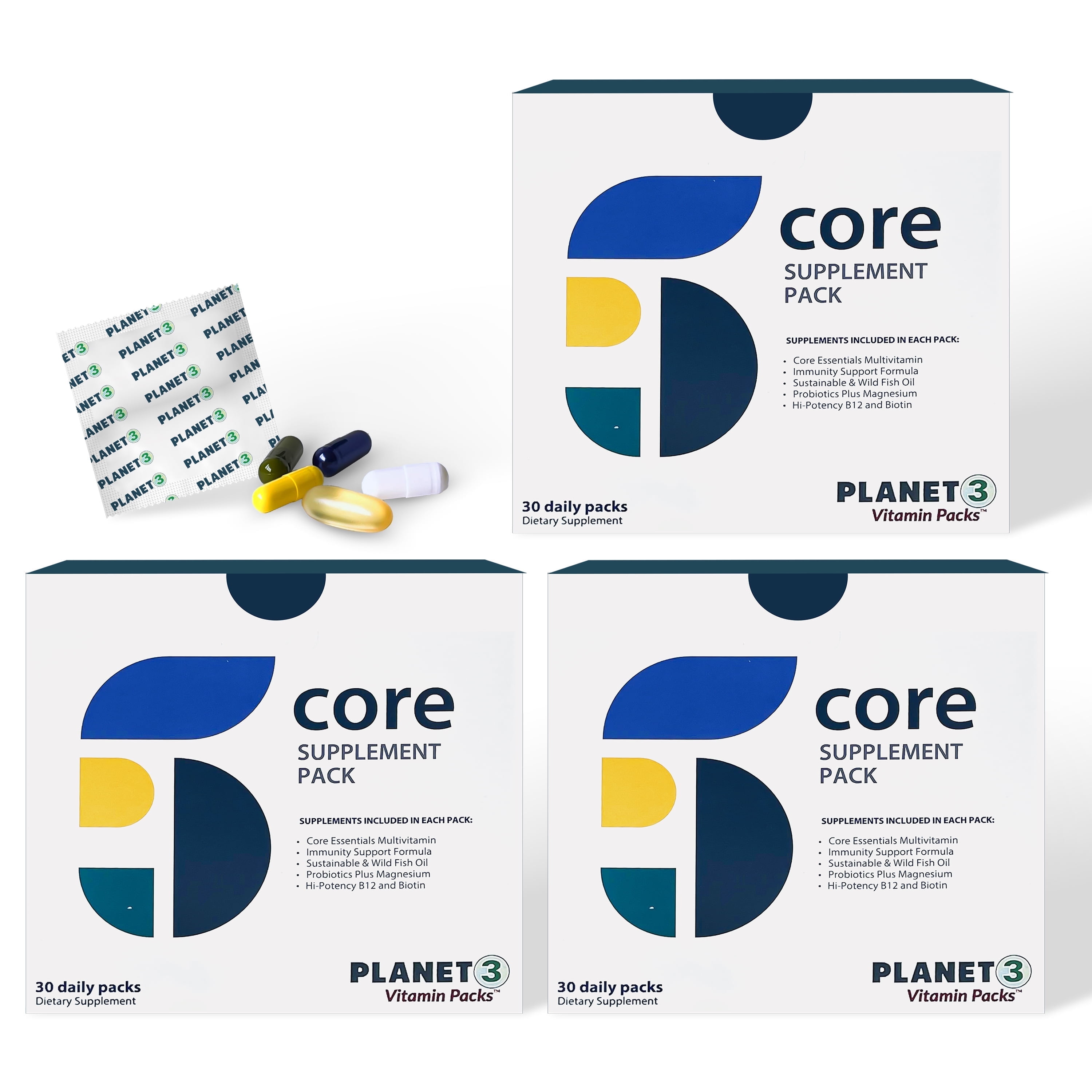 Planet 3 Vitamin Packs - Core Nutrient for Both Men and Women in Daily ...