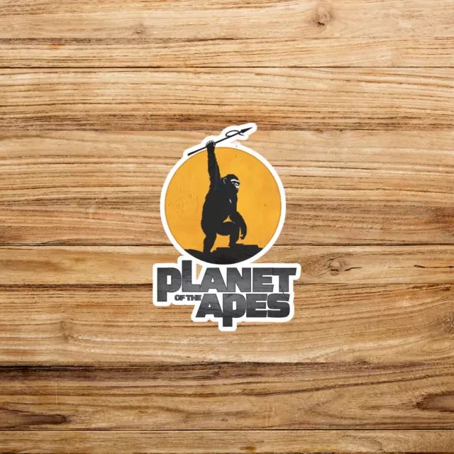 Planet Of The Apes Retro Movie Sticker Style Sticker, Chimp With ...