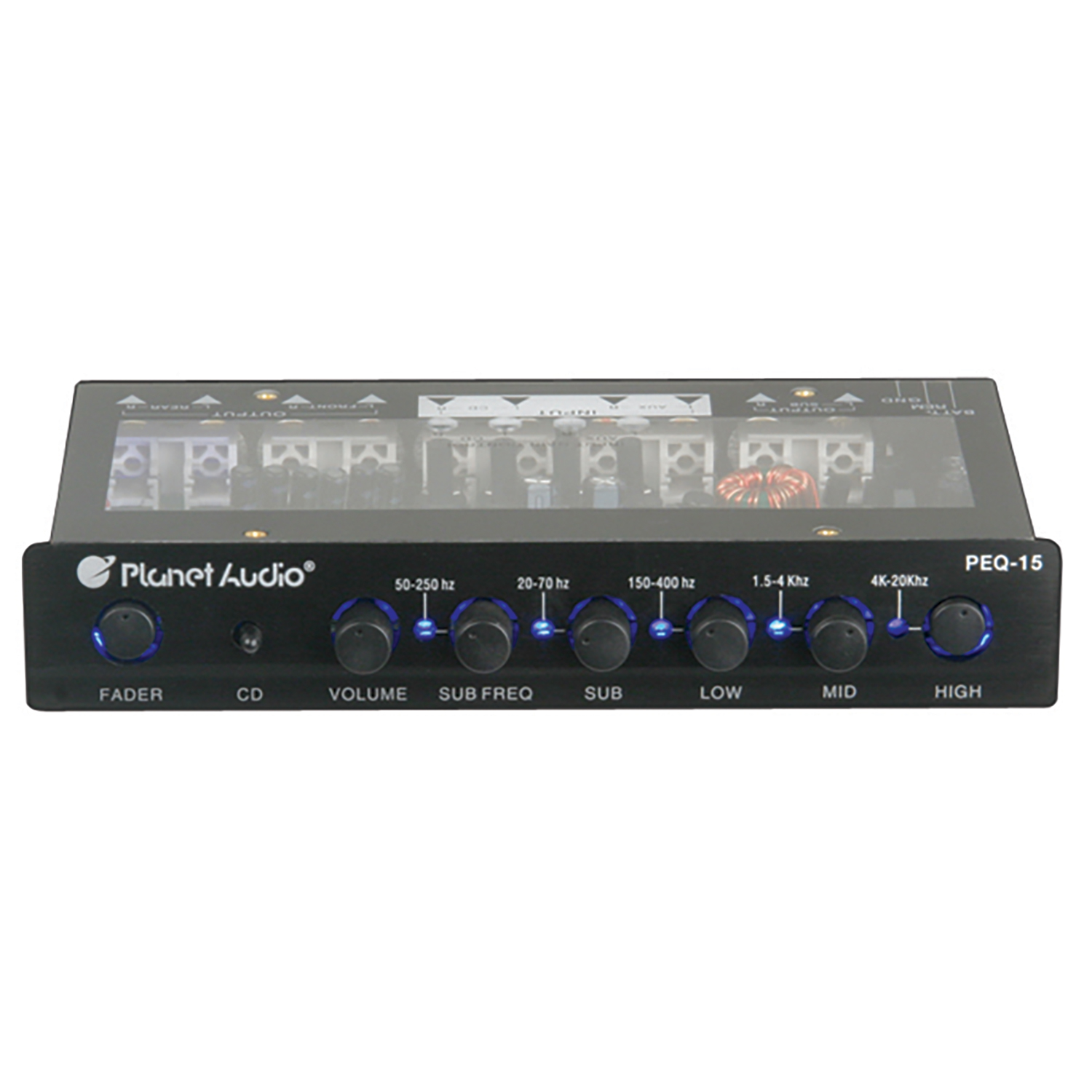 Mr. Dj DEQ500 Dual Band Stereo Graphic Equalizer with 10 Band EQ Blue ...