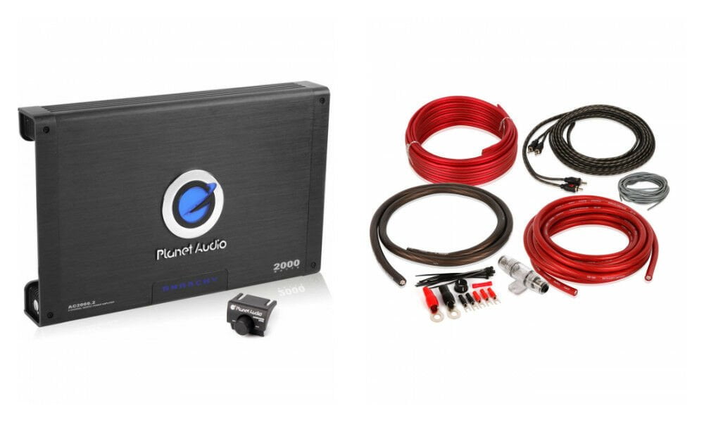 Planet Audio AC2000.2 Amplifier + Belva 4 Gauge Amp Kit - Walmart.com