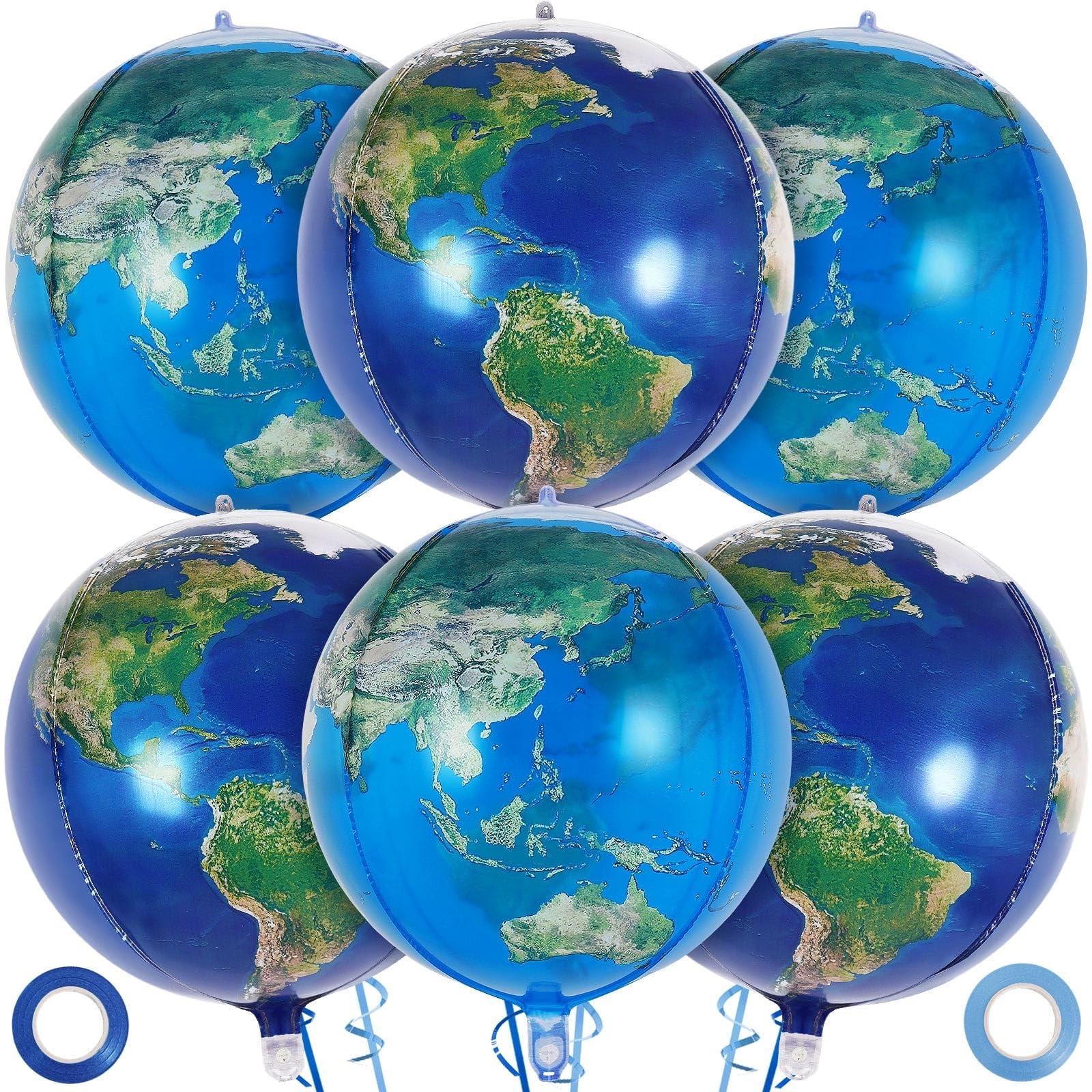 Planet Balloons, 6 Pcs STF9 Large Earth World Map Foil Balloons, 2 ...
