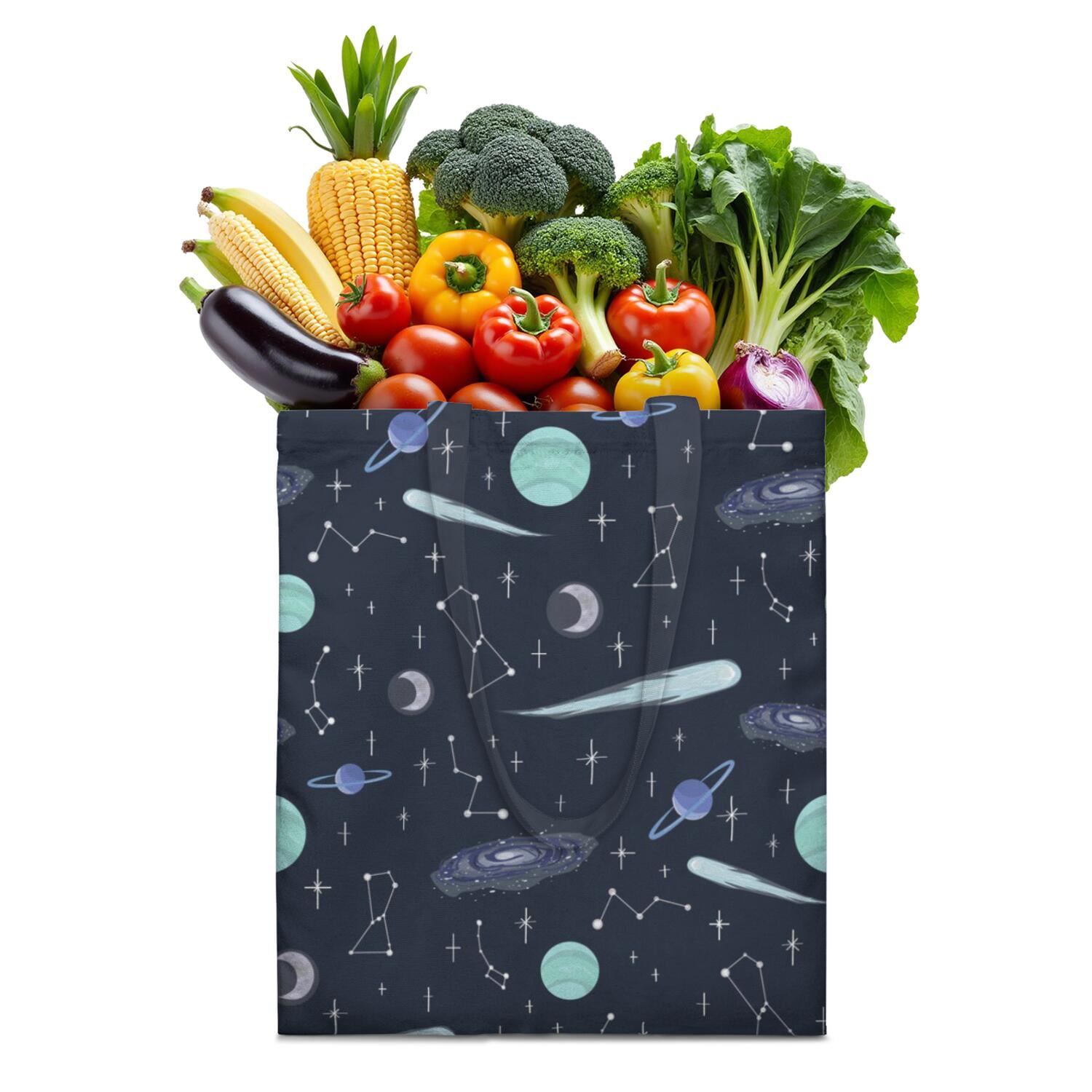 Planet Canvas Tote Bag Space Galaxy Astronaut Starry Night Cosmos Outer ...