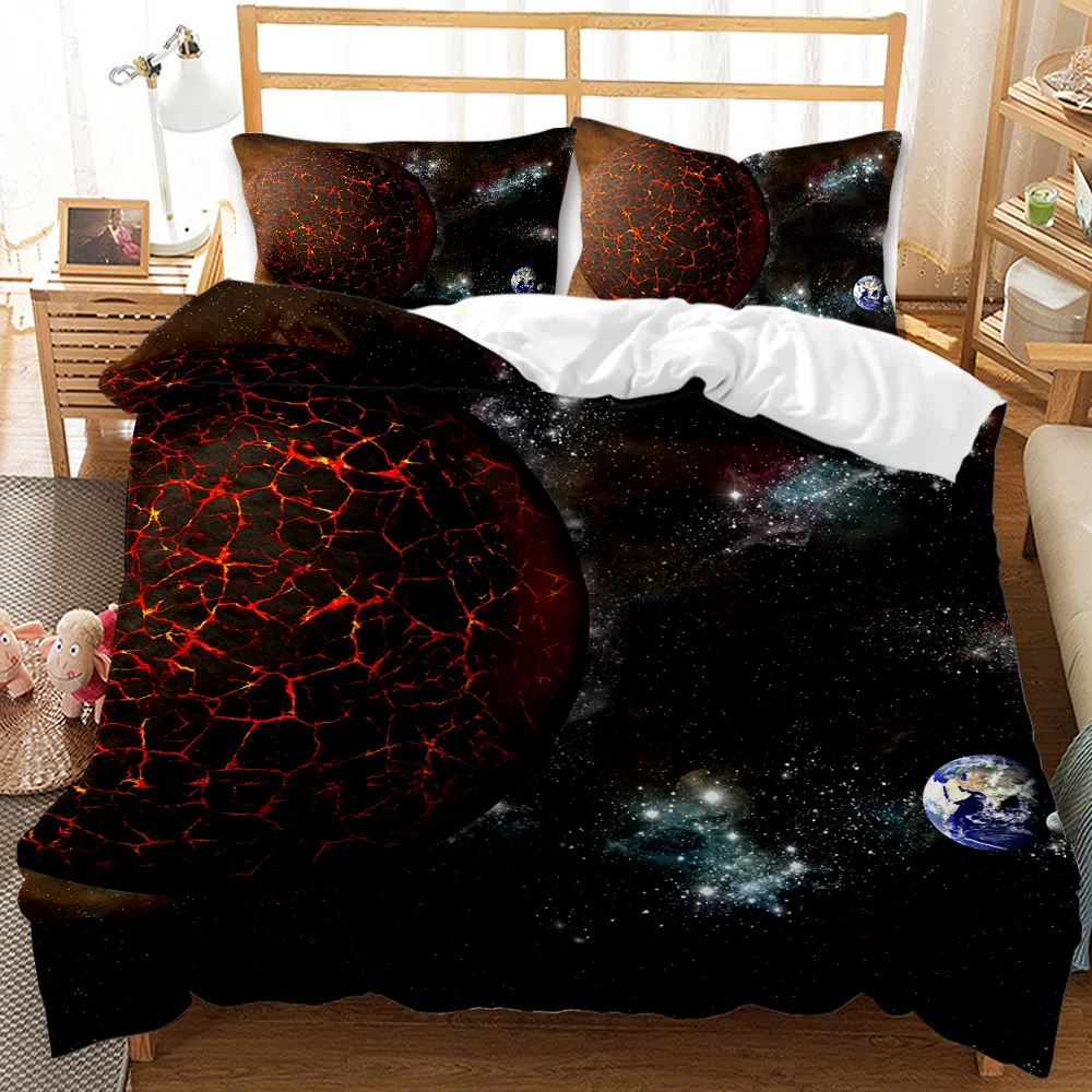 Planet Duvet Cover Universe Twin Bedding Set Solar System Outer Space ...