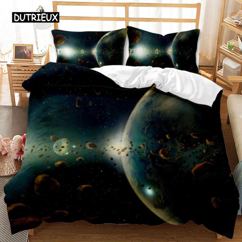 Planet Duvet Cover Universe Twin Bedding Set Solar System Outer Space ...