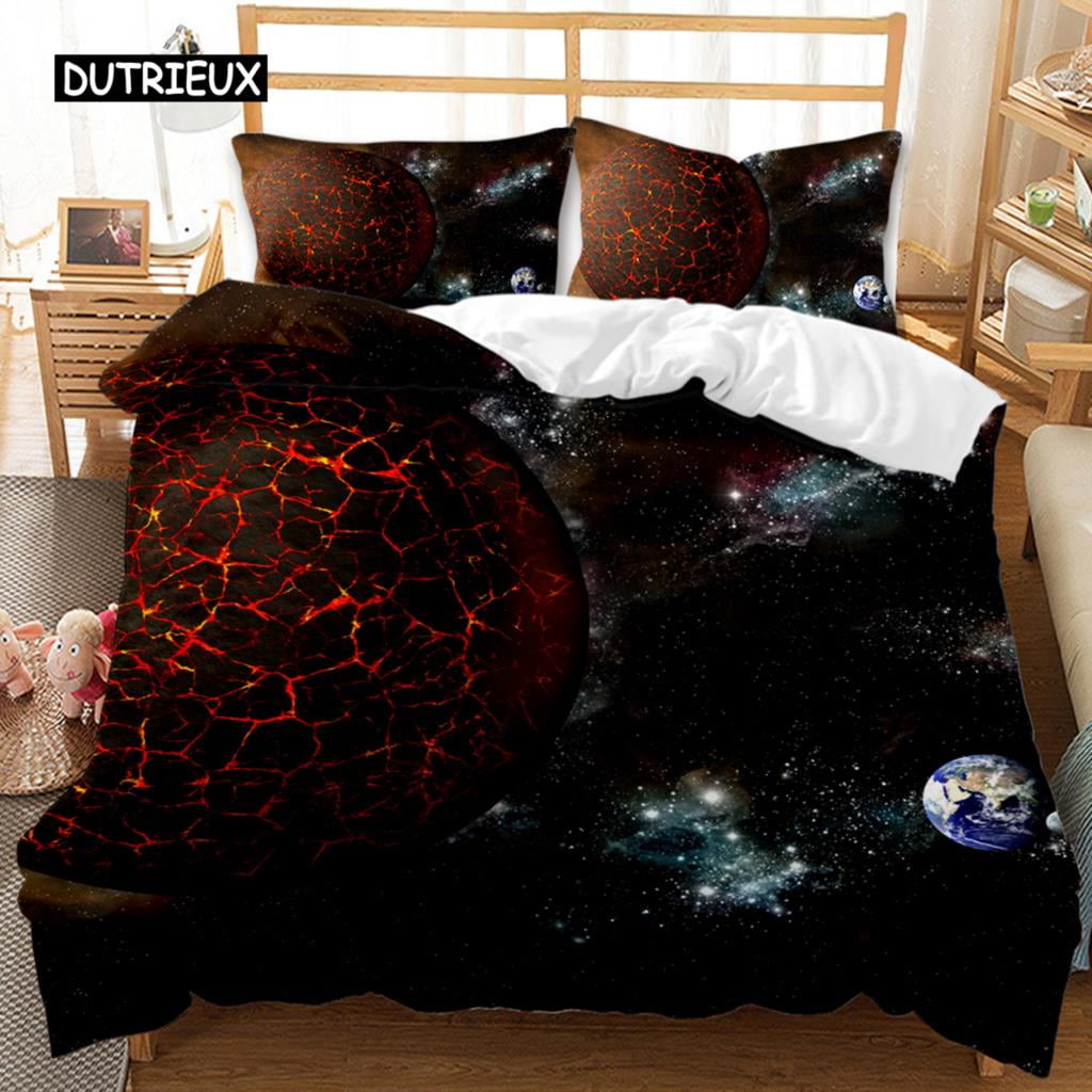 Planet Duvet Cover Universe Twin Bedding Set Solar System Outer Space ...