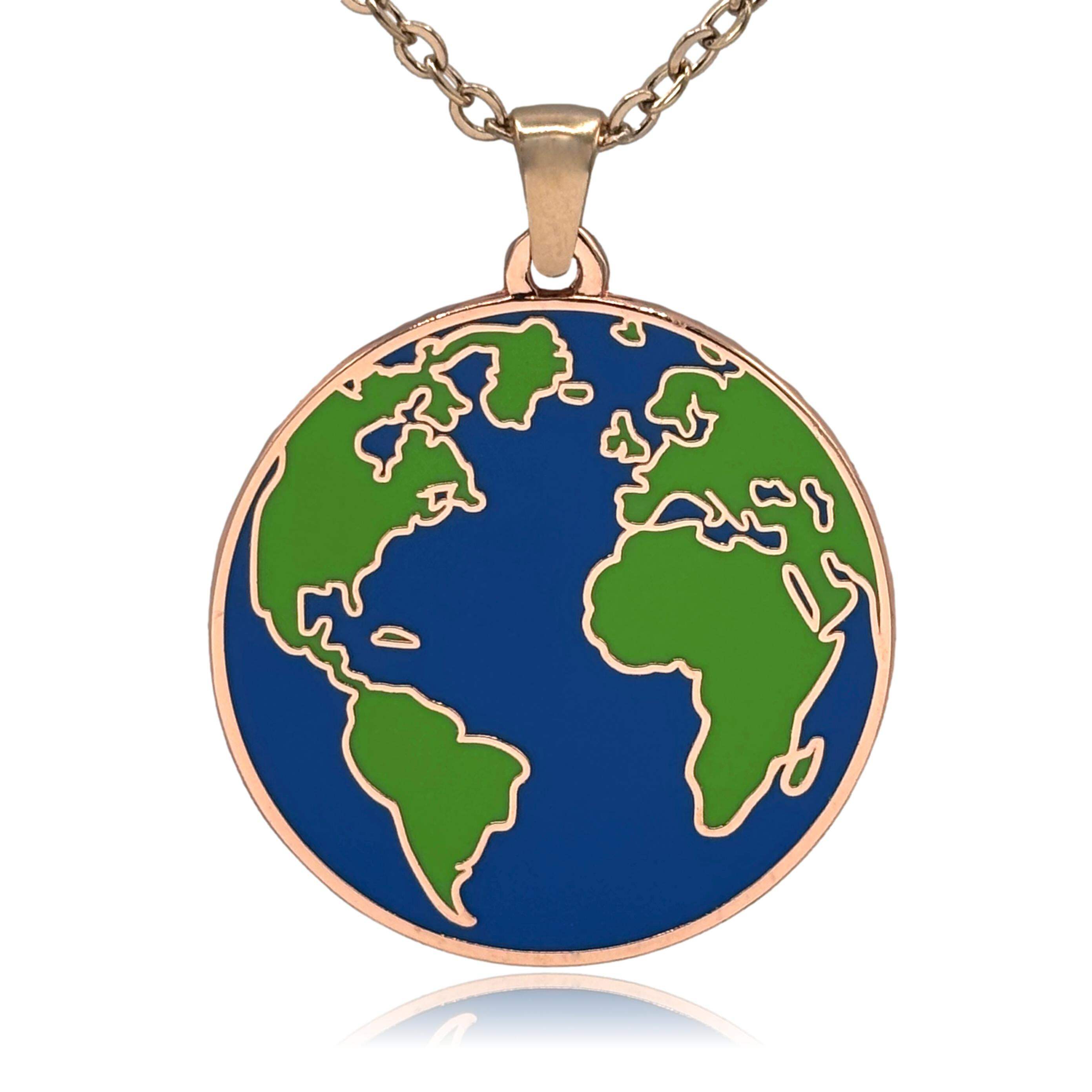 Planet Earth Double Sided Enamel Pendant Necklace | Clayton Jewelry ...