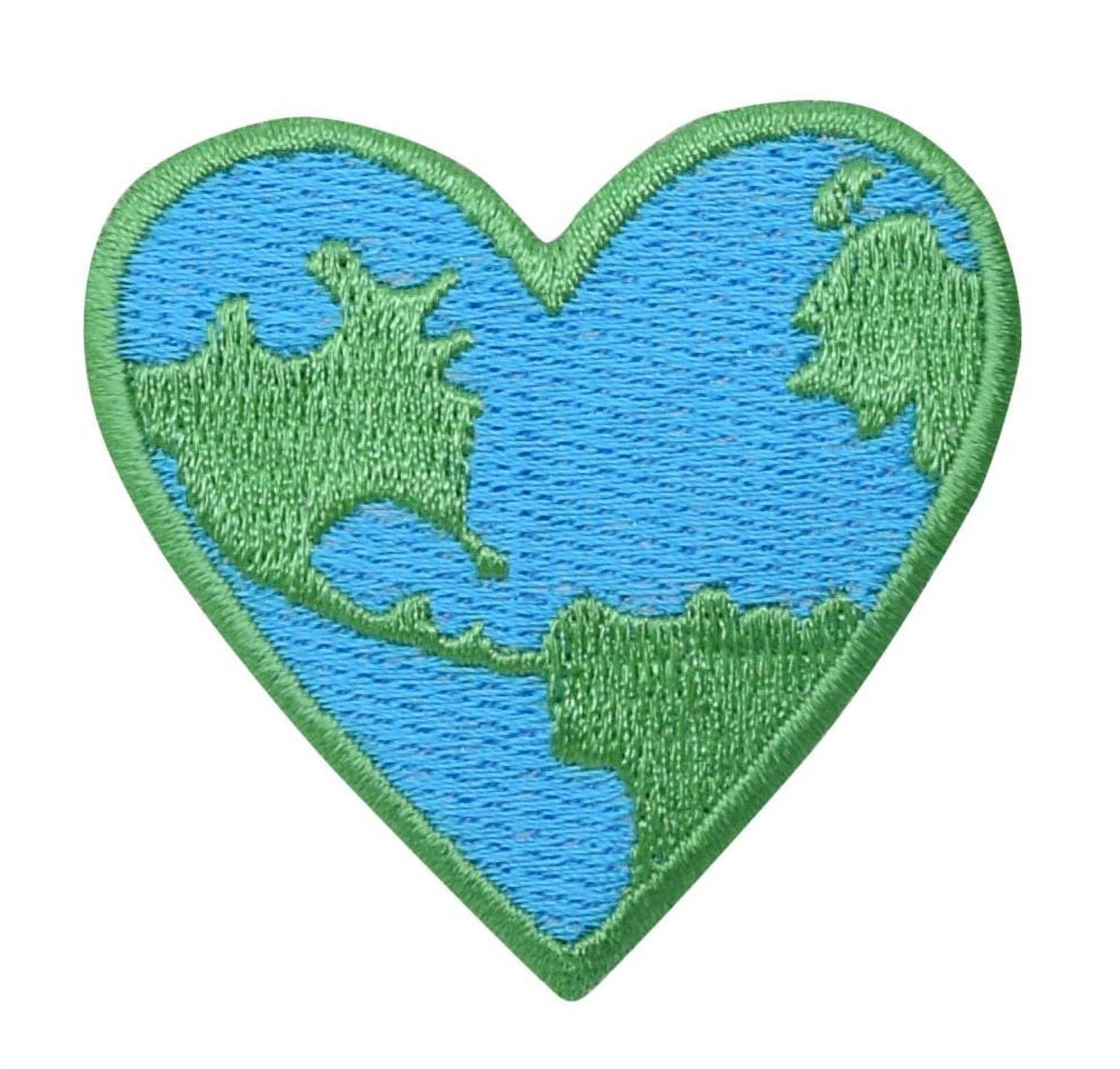 Planet Earth HEART World Iron on Embroidered Patch - Walmart.com