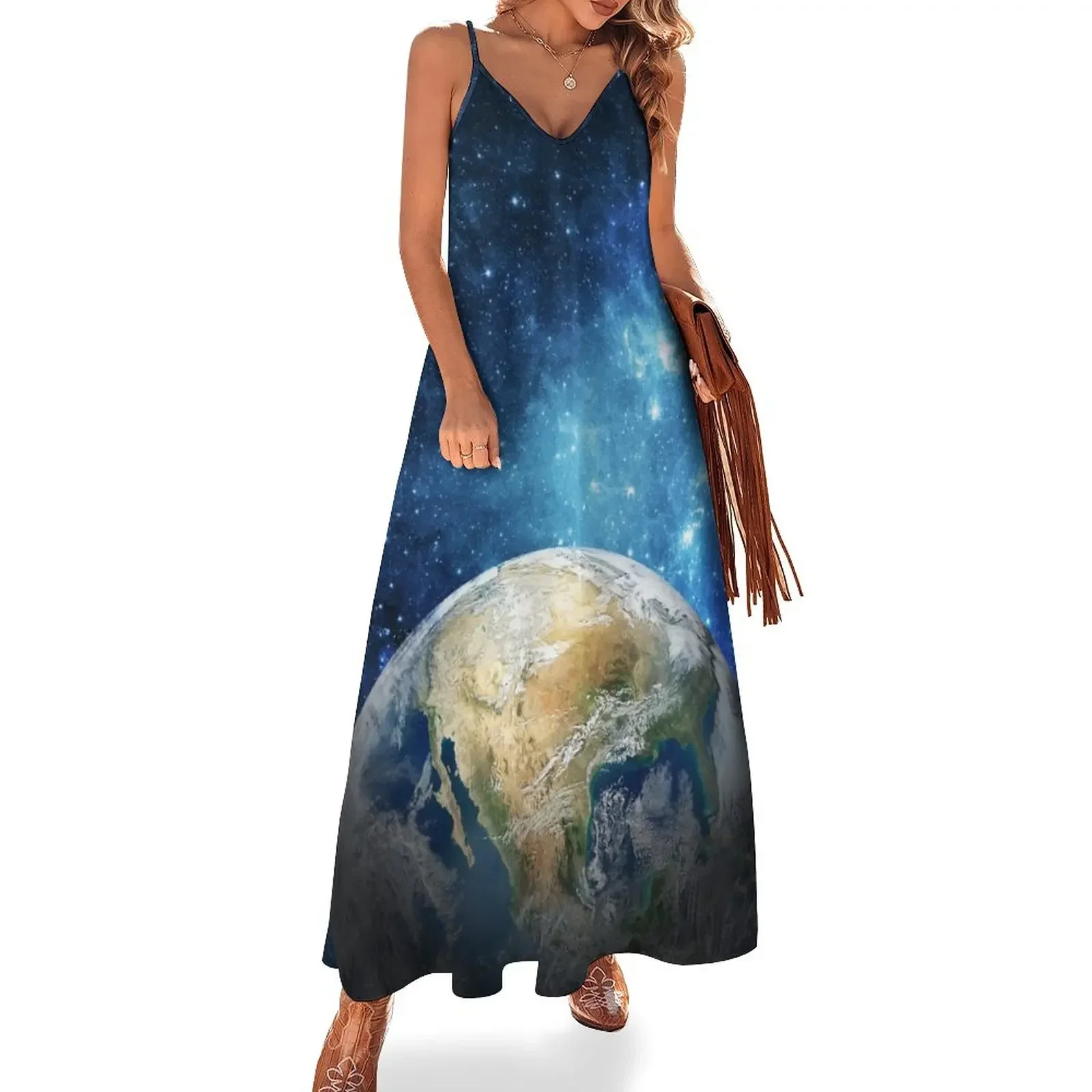 Planet Earth from Space theme. Sleeveless Dress Women's skirt Aesthetic ...