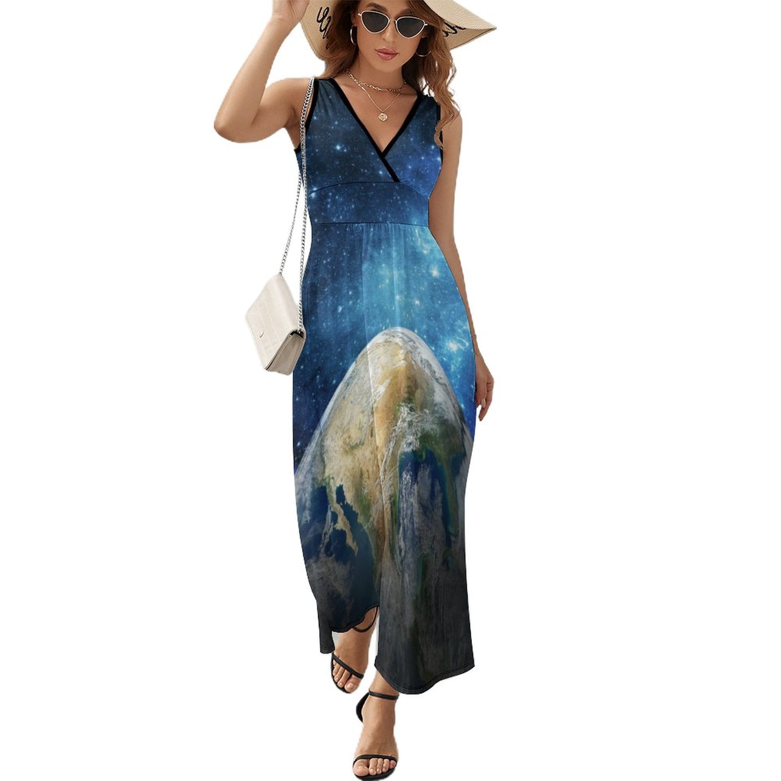 Planet Earth from Space theme. Sleeveless Dress women evening dress ...
