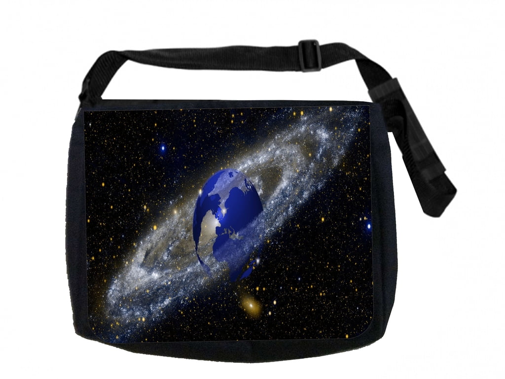 Planet Earth in Space Black School Shoulder Messenger Bag - Walmart.com