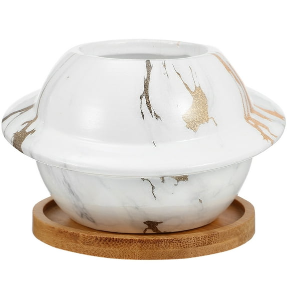 ifundom White Ceramic Sphere Plant Pot for Indoor Outdoor Home Decor ...