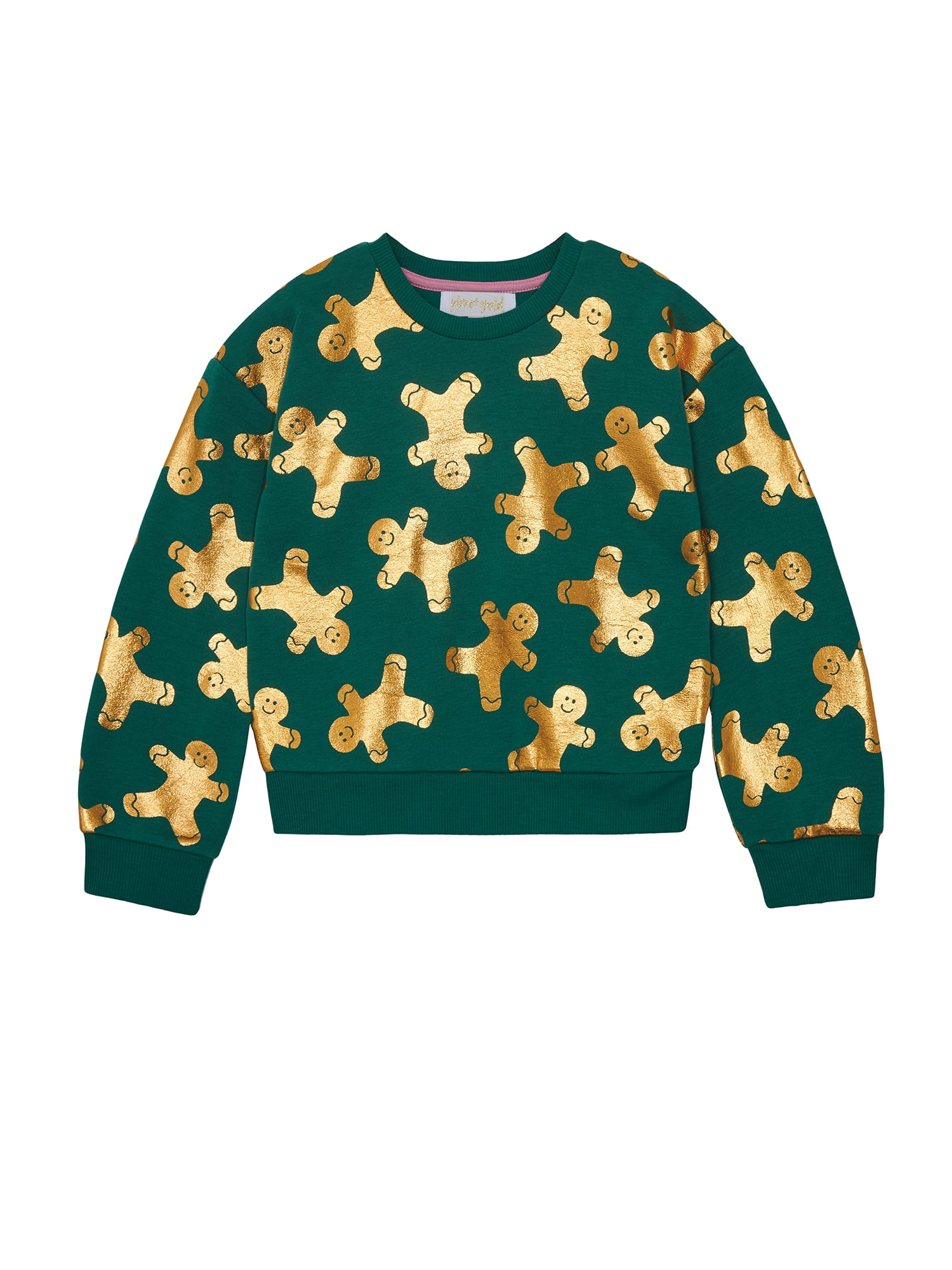 Planet Gold Girl's Holiday Gingerbread Sweatshirt, Sizes 4-18 - Walmart.com