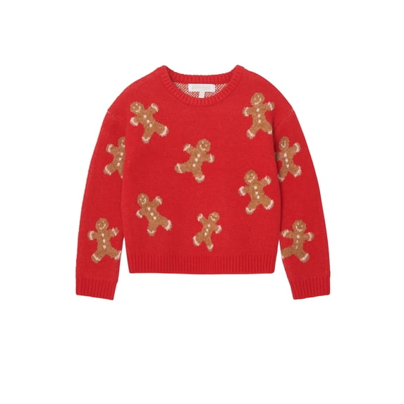 Planet Gold Girls Bow Print Ombre Sweater, Sizes 4-18 - Walmart.com