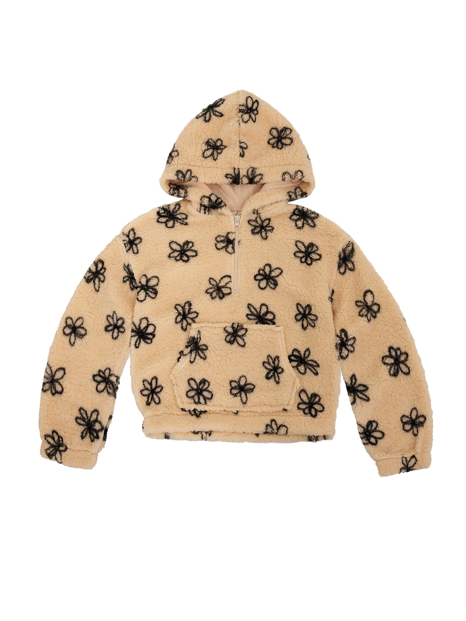 Planet Gold Girls High Pile Fleece Hoodie, Sizes 4-16 - Walmart.com