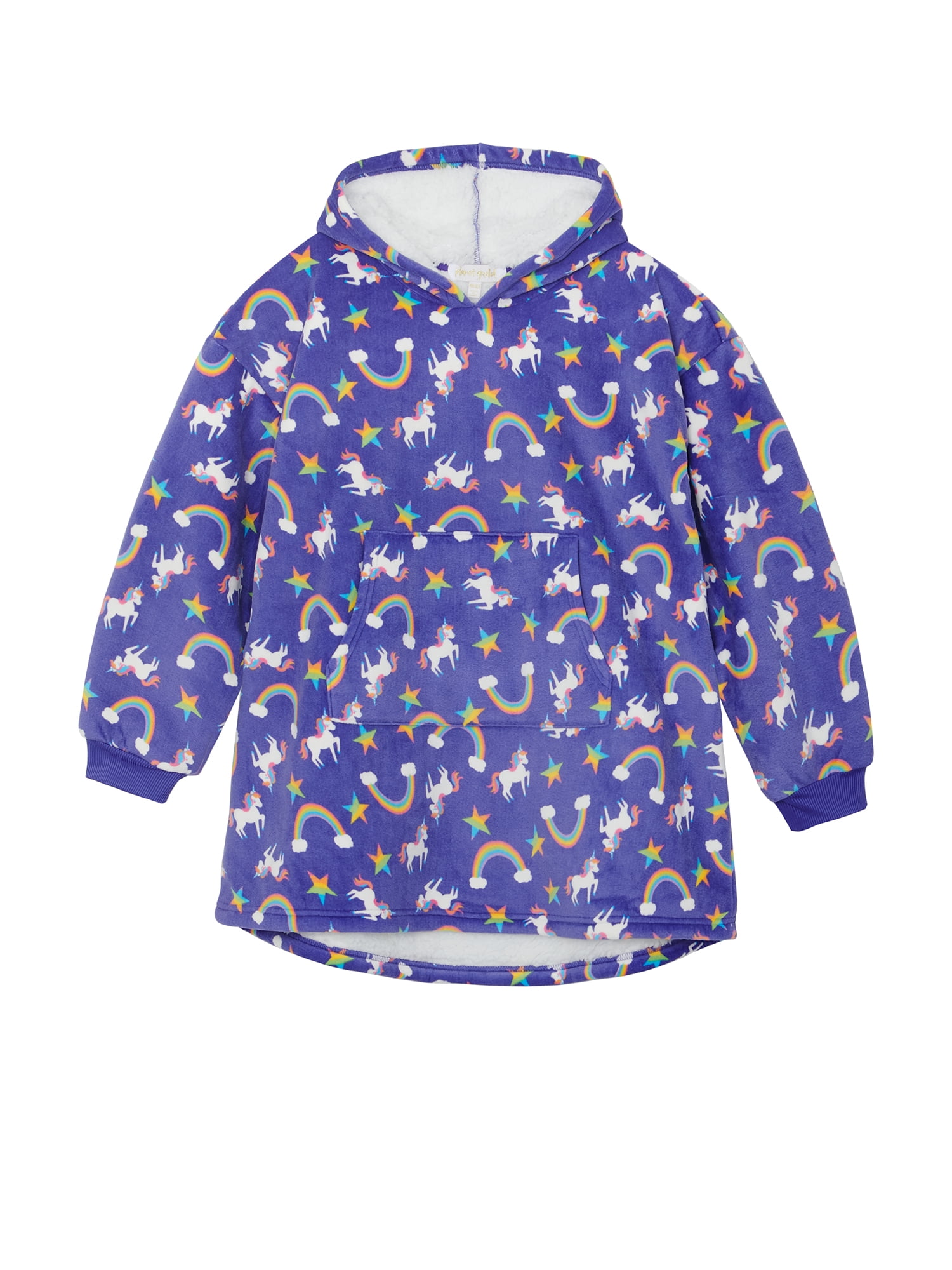 Planet Gold Girls Printed Cozy Sleep Hoodie, One Size - Walmart.com