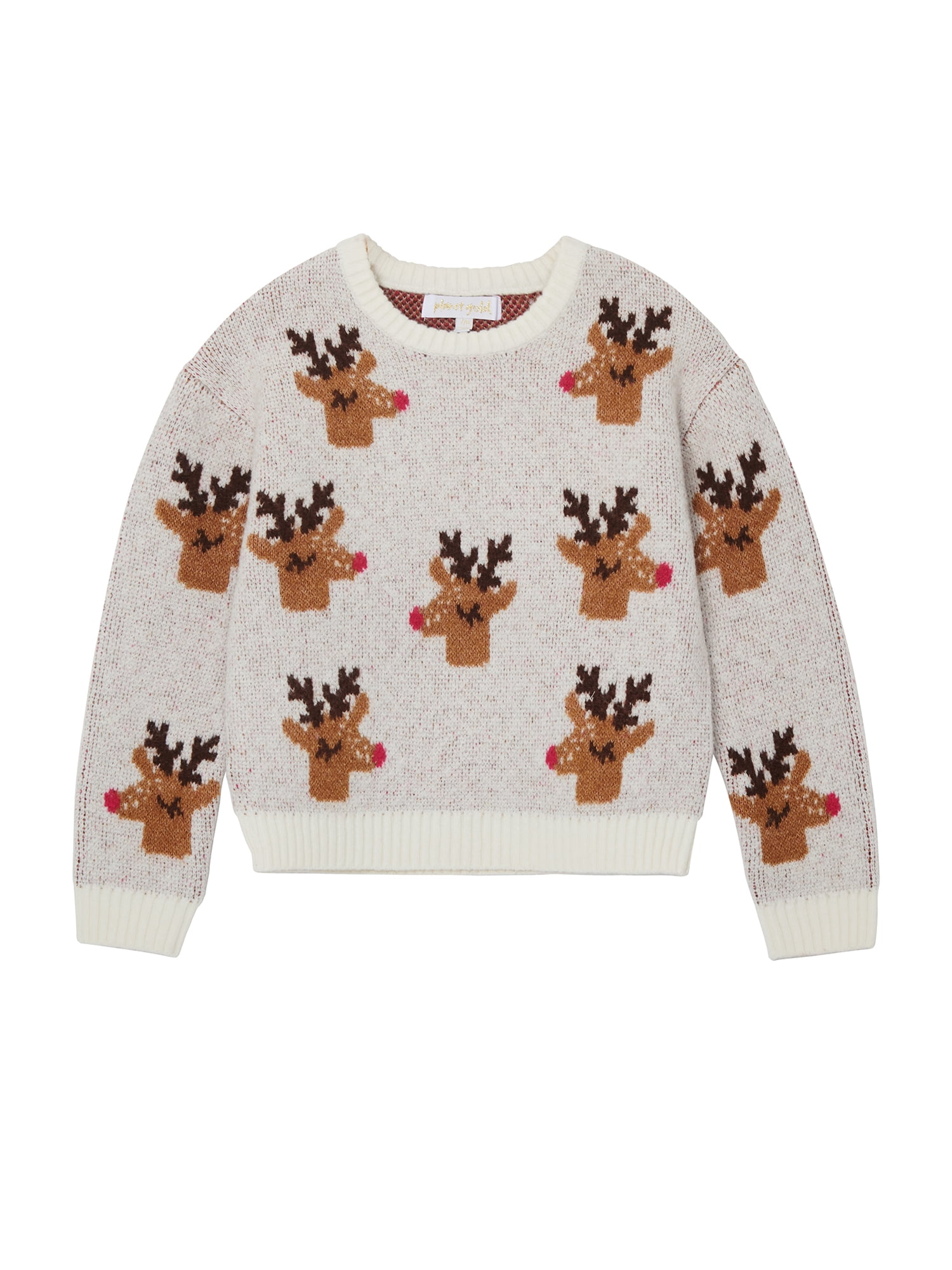 Planet Gold Girls Bow Print Ombre Sweater, Sizes 12M-18 - Walmart.com