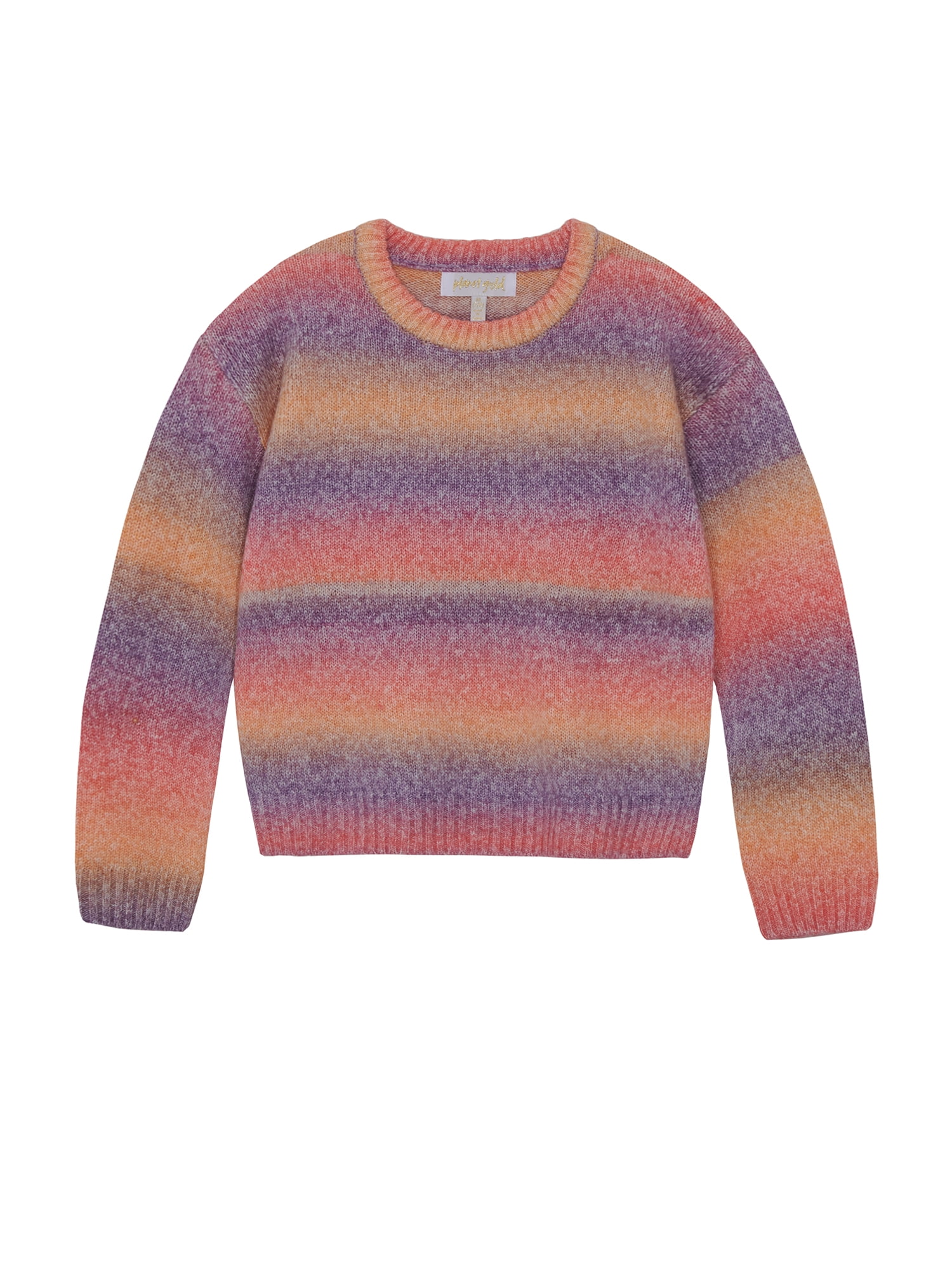 Planet Gold Girls Bow Print Ombre Sweater, Sizes 12M-18 - Walmart.com